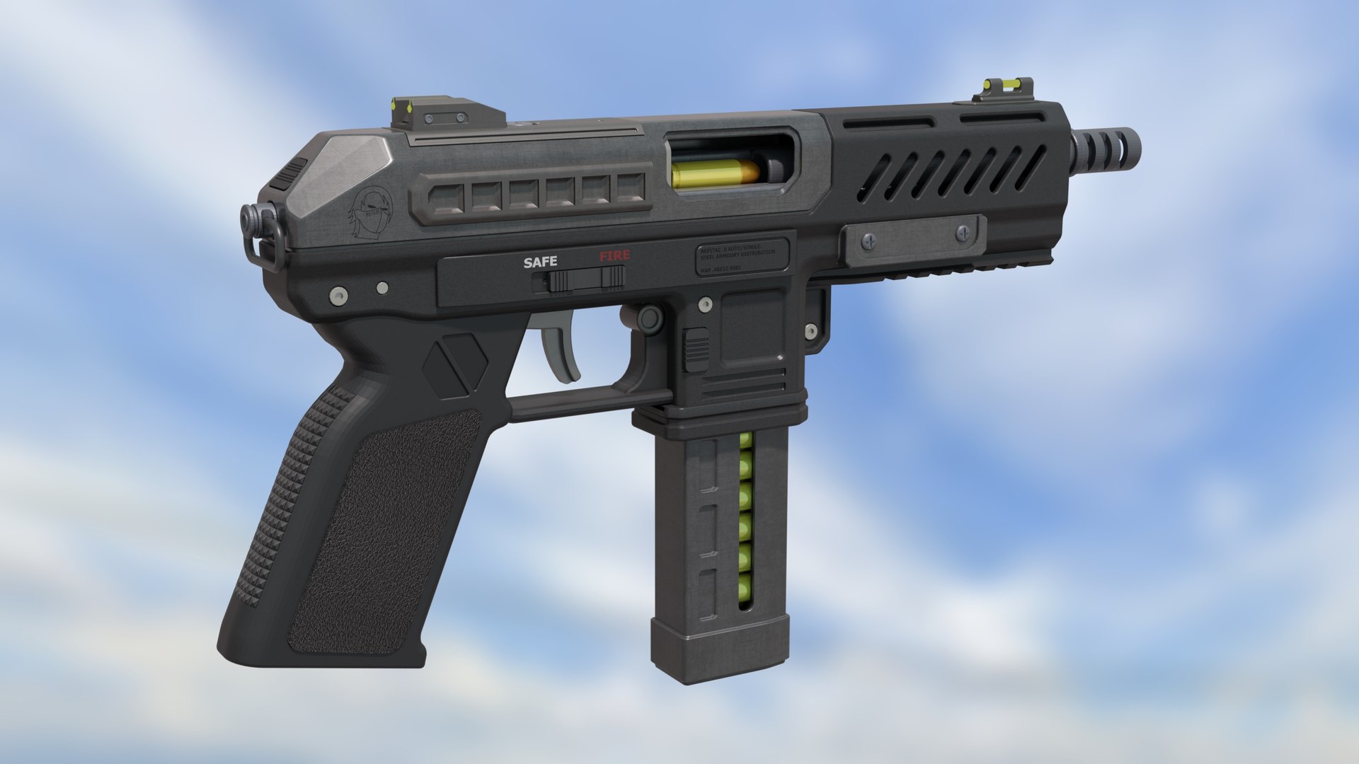 Machine Pistol Single-Auto Reapter 9 3D - TurboSquid 2215300
