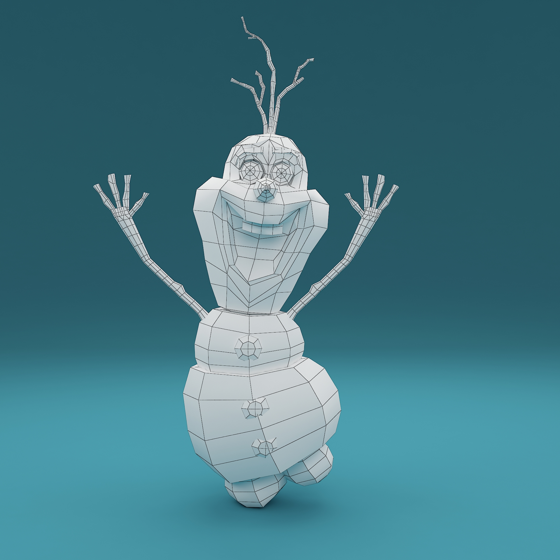 Snow snowman olaf 3D model - TurboSquid 1686923