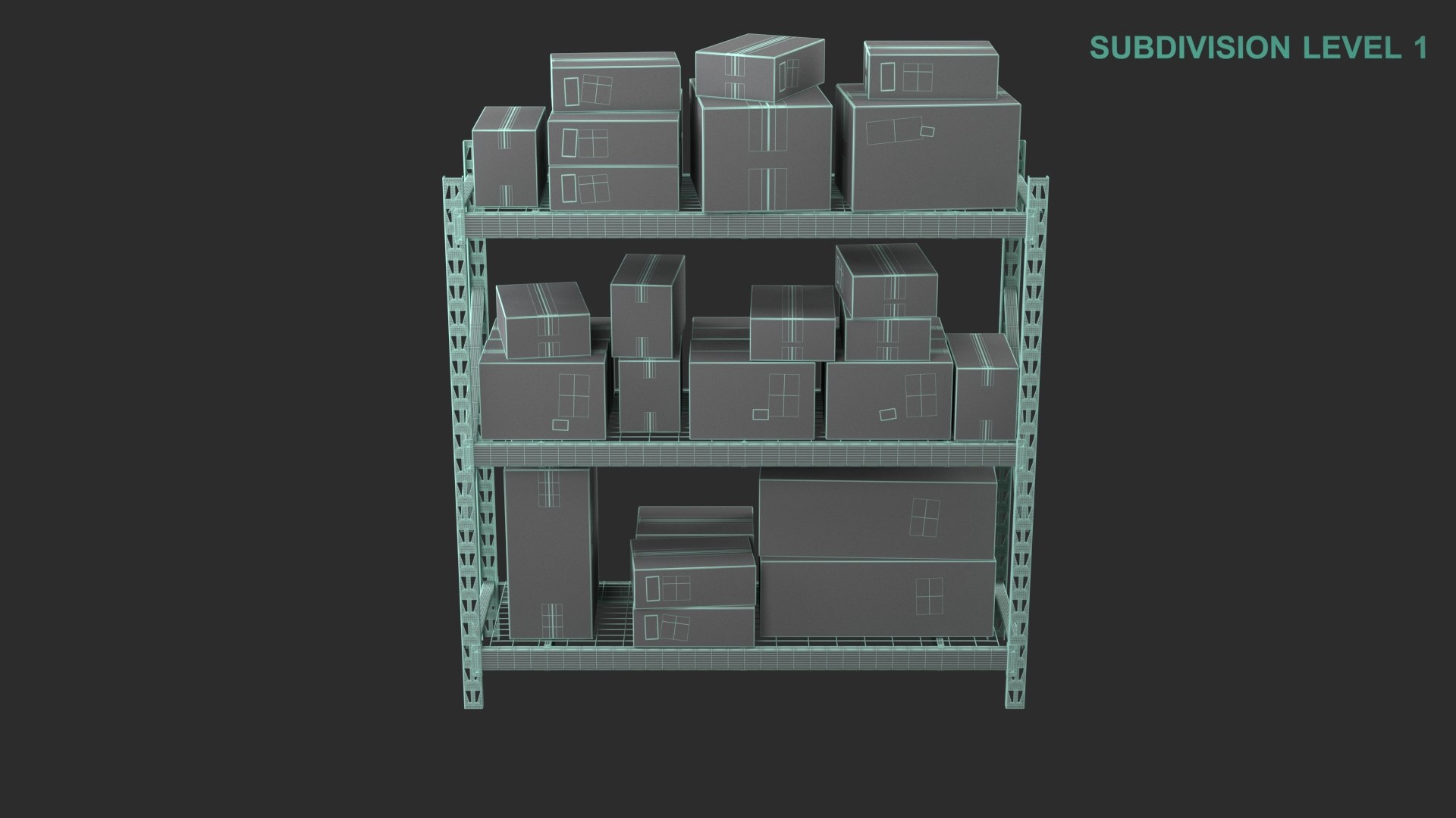 Warehouse Shelf With Boxes 3D model - TurboSquid 1992005