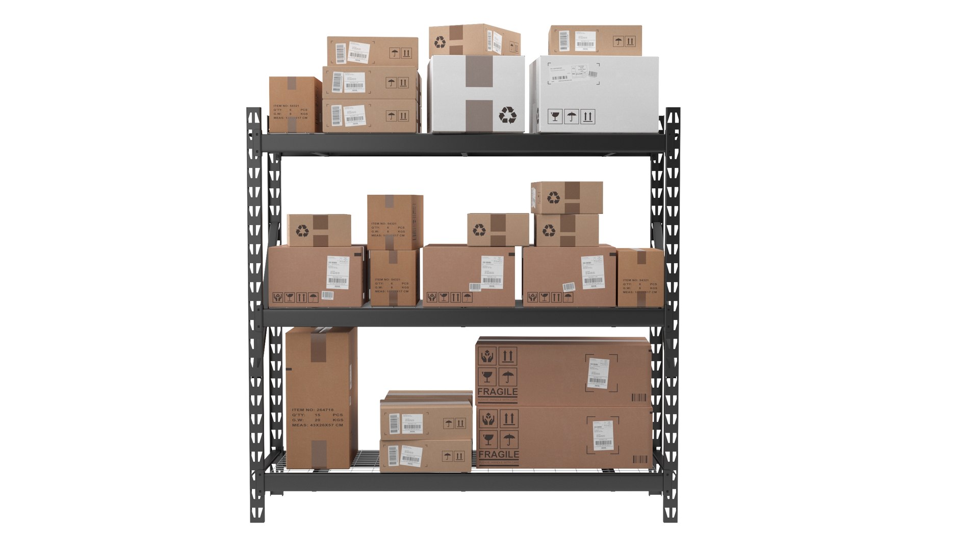 Warehouse Shelf With Boxes 3D Model - TurboSquid 1992005