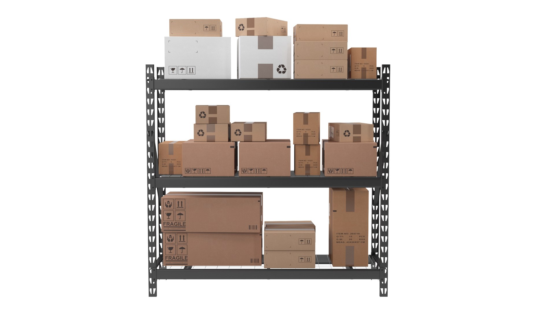 Warehouse Shelf With Boxes 3D Model - TurboSquid 1992005