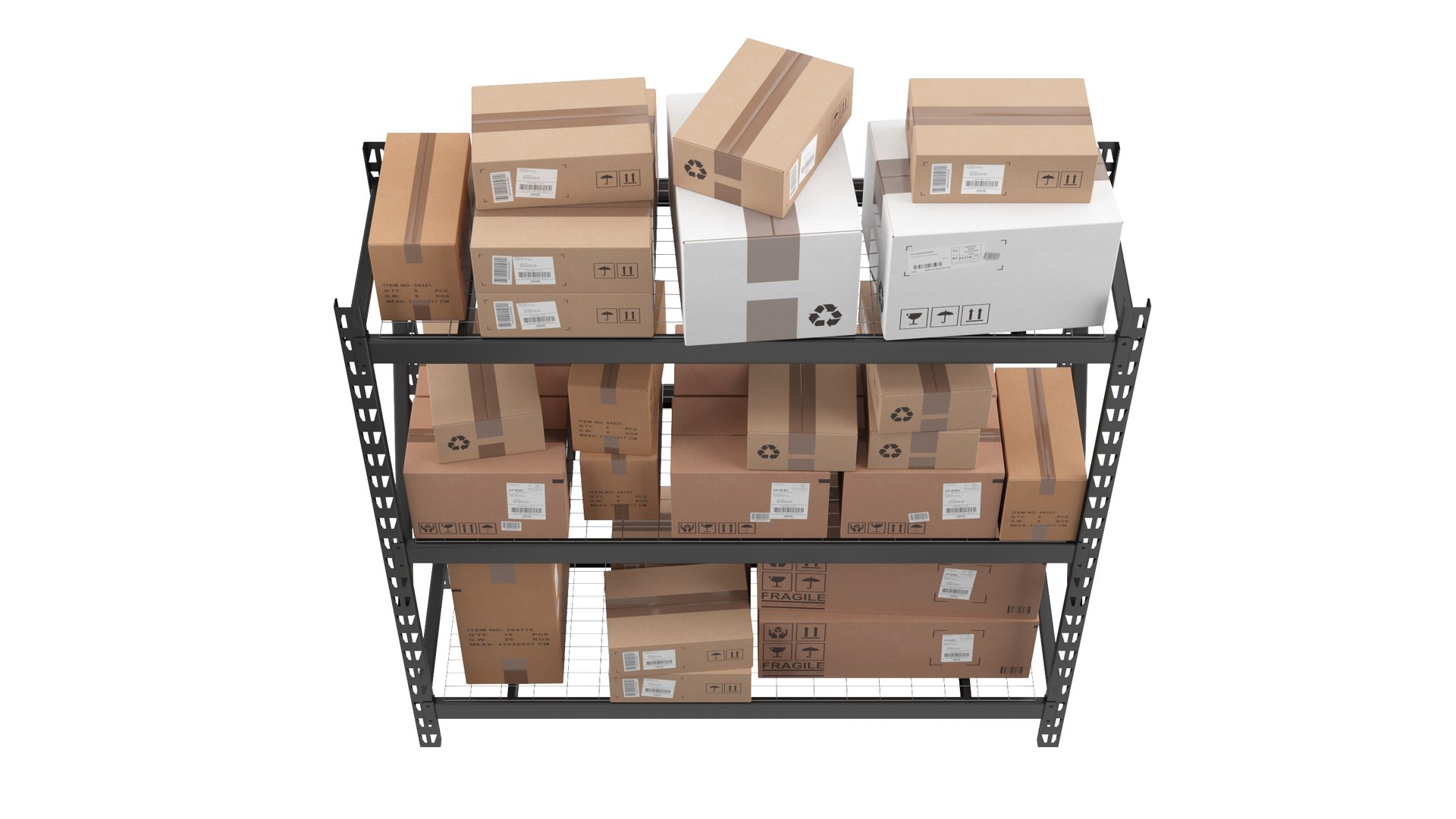 Warehouse Shelf With Boxes 3D Model - TurboSquid 1992005