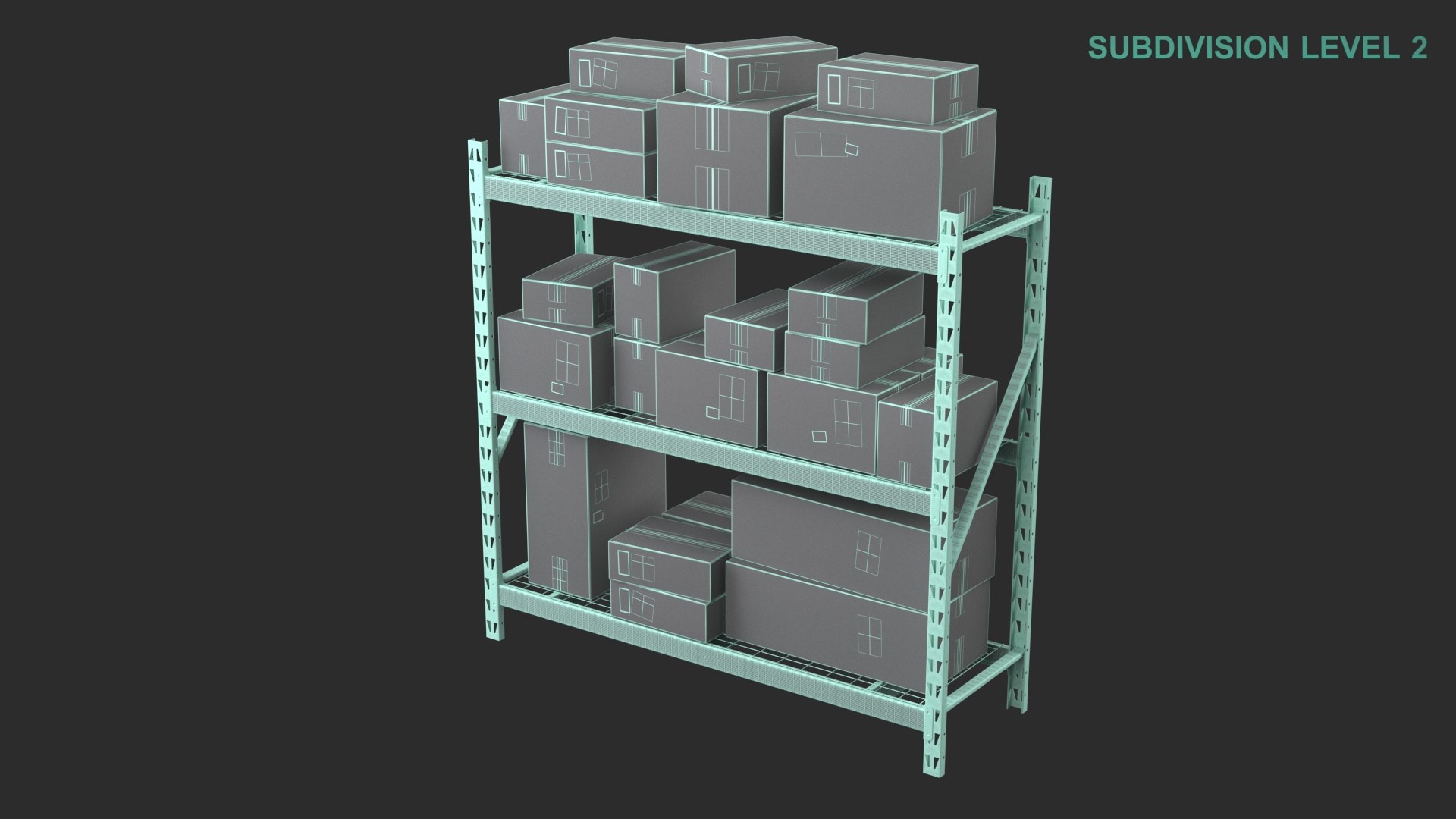 Warehouse Shelf With Boxes 3D Model - TurboSquid 1992005