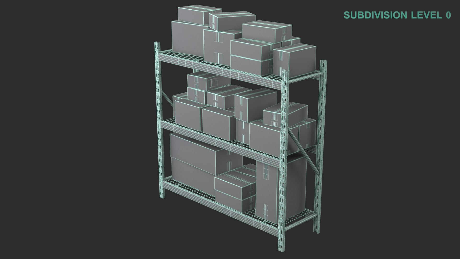 Warehouse Shelf With Boxes 3D model - TurboSquid 1992005