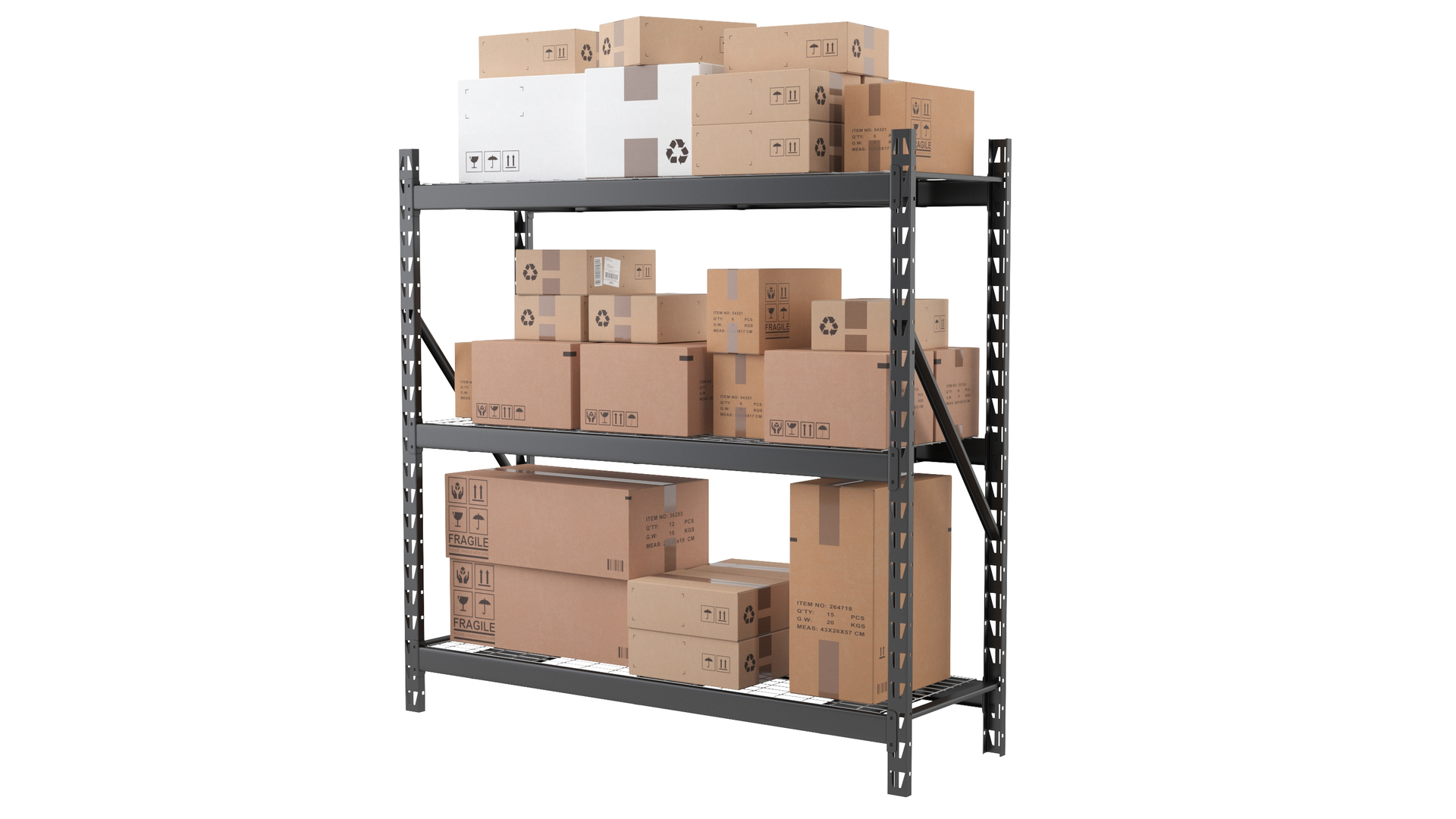 modelo 3d Warehouse Shelf With Boxes - TurboSquid 1992005