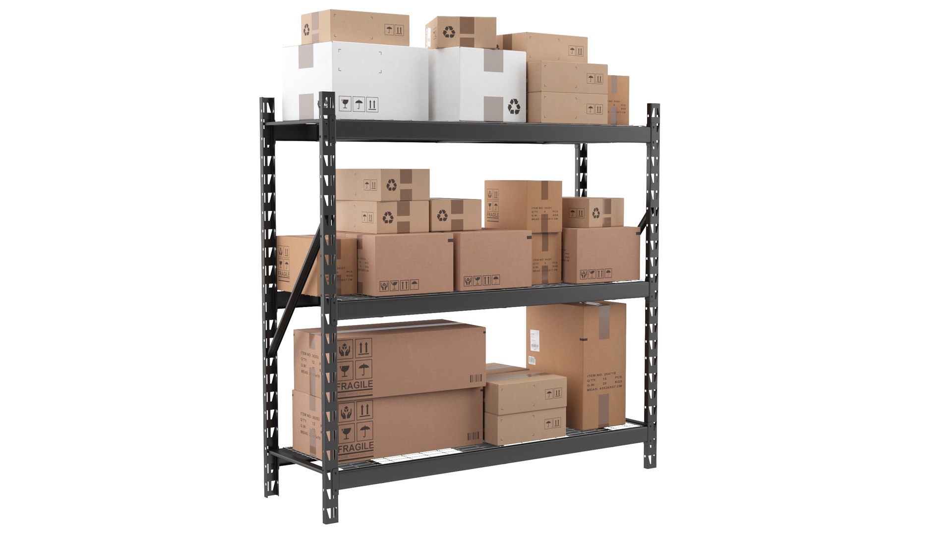 Warehouse Shelf With Boxes 3D Model - TurboSquid 1992005