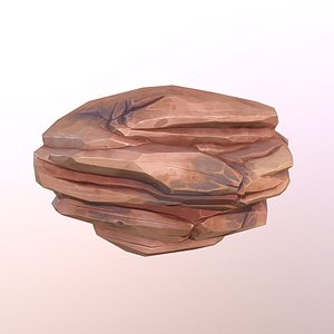 big red desert rock 3d obj