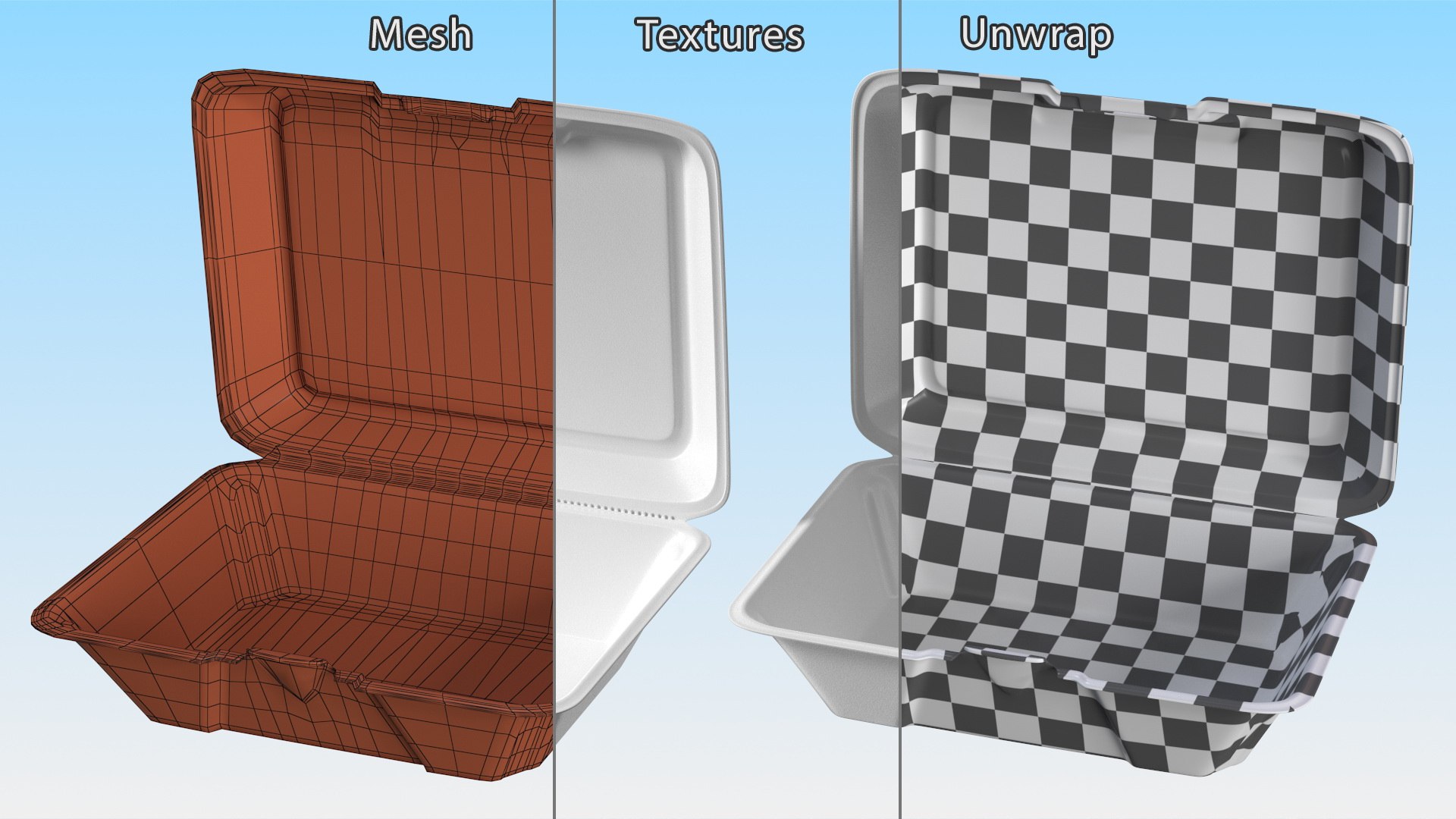 3D Model Disposable Food Tray Open - TurboSquid 1942073