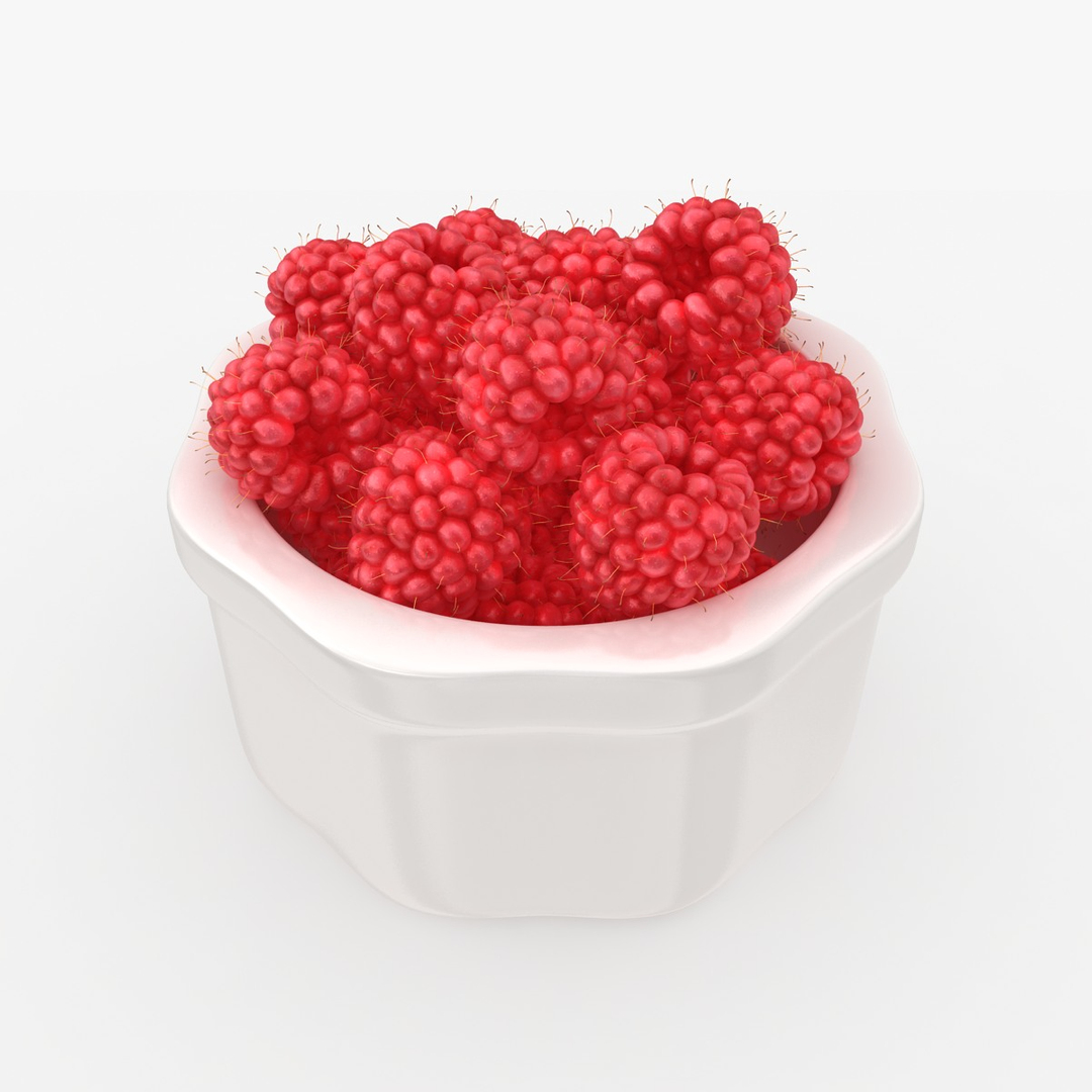 Realistic Raspberry Bowl 3 3d Max