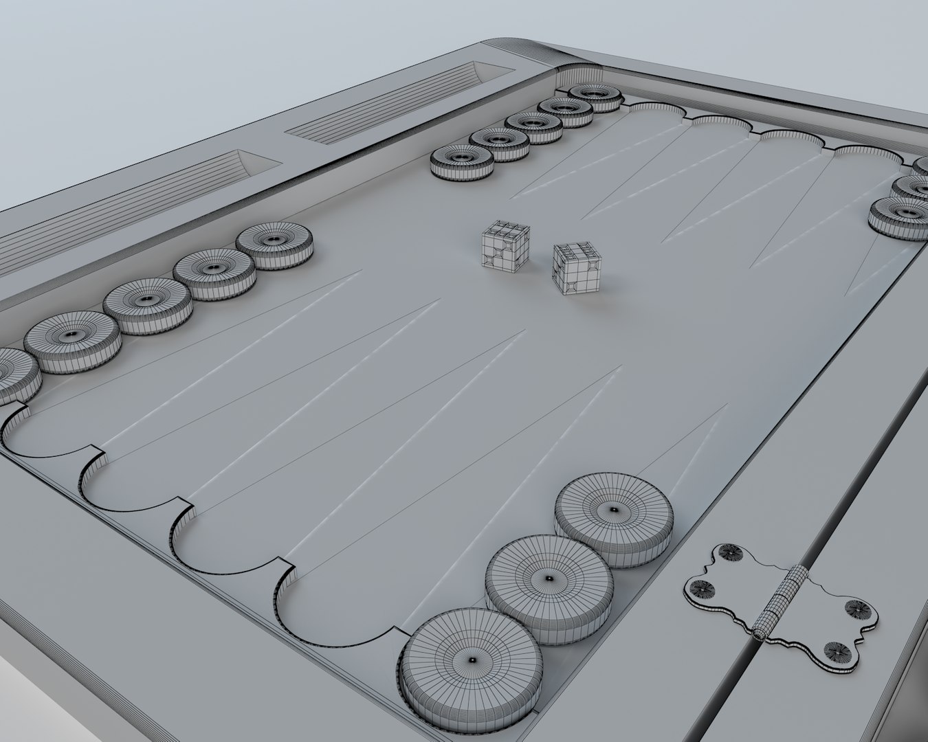 3d Backgammon Modern Settings Model