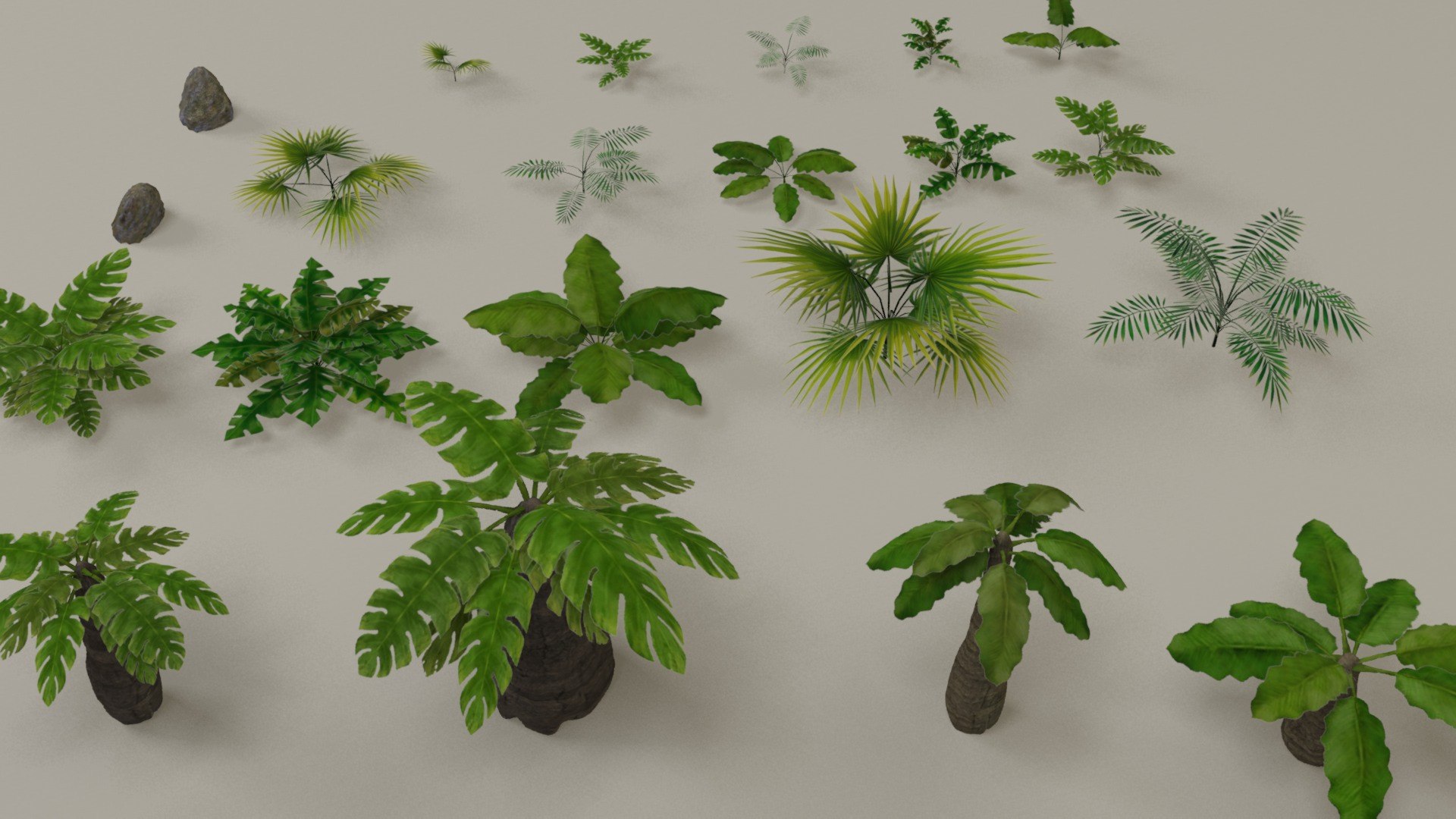 3D Tropical Jungle Plants And Palms Collection Model - TurboSquid 1887931