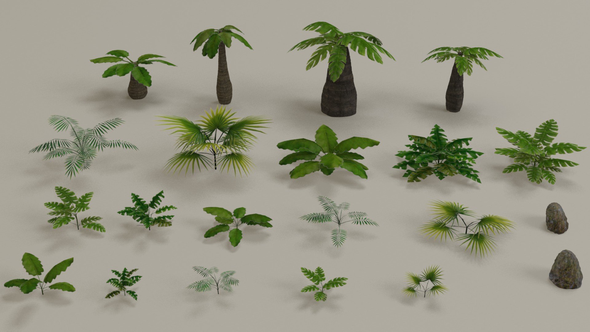 3D Tropical Jungle Plants And Palms Collection Model - TurboSquid 1887931