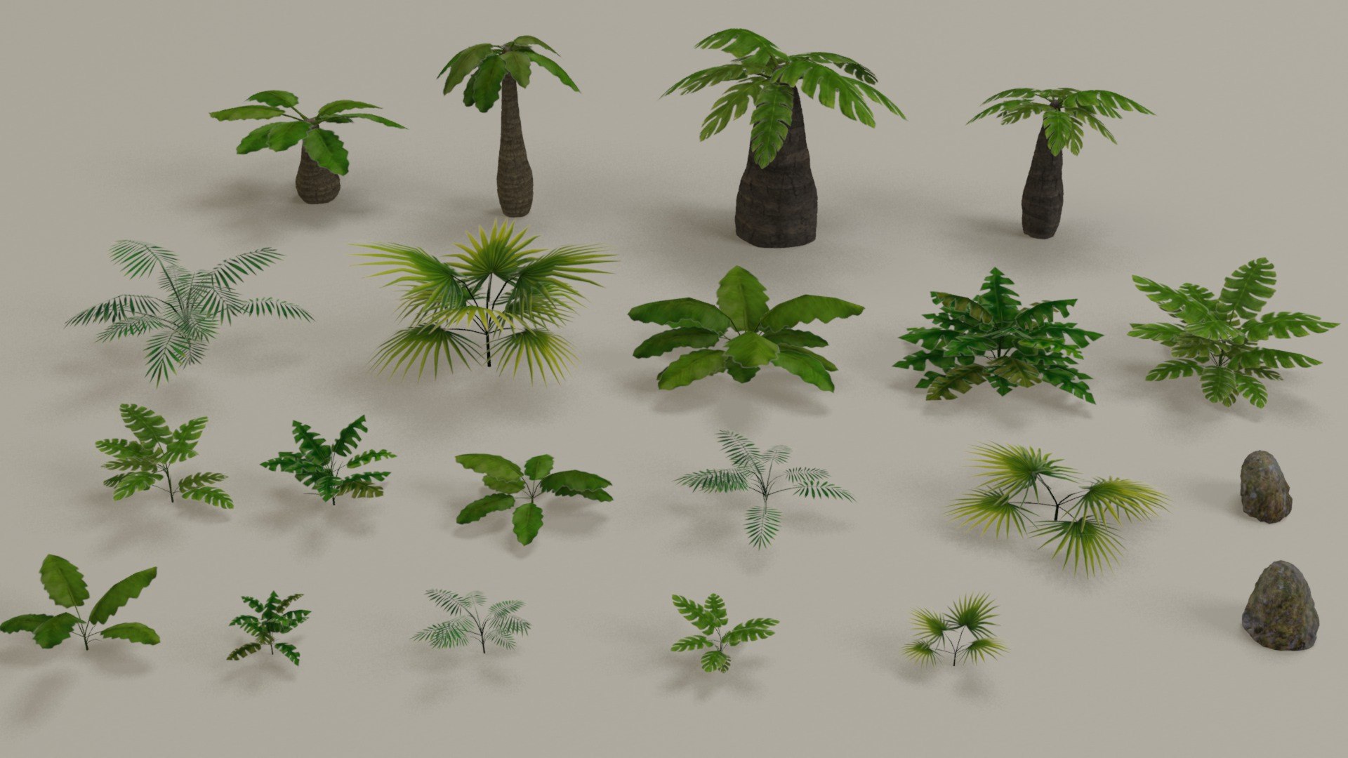 3D Tropical Jungle Plants And Palms Collection Model - TurboSquid 1887931