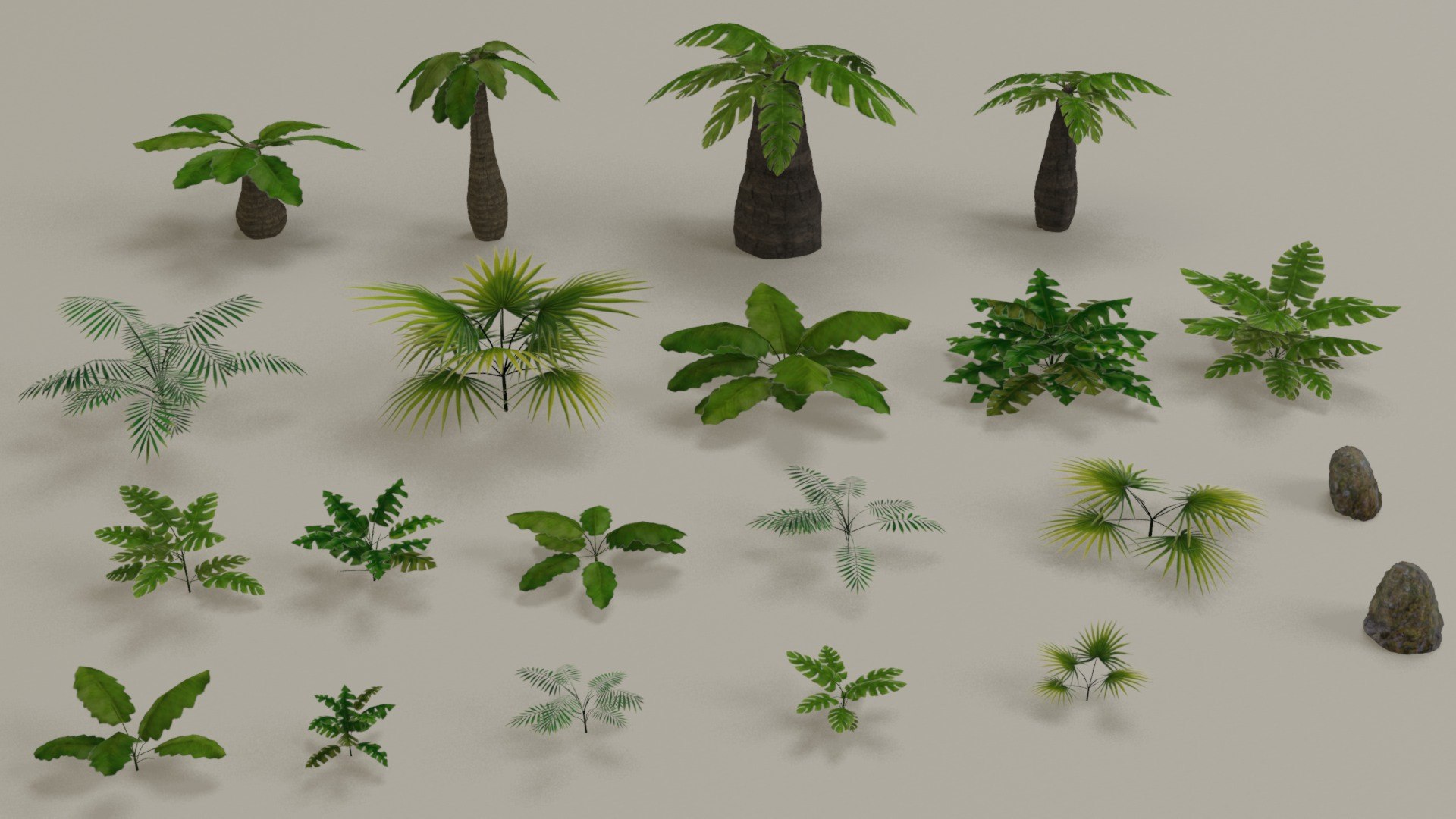 3D Tropical Jungle Plants And Palms Collection Model - TurboSquid 1887931