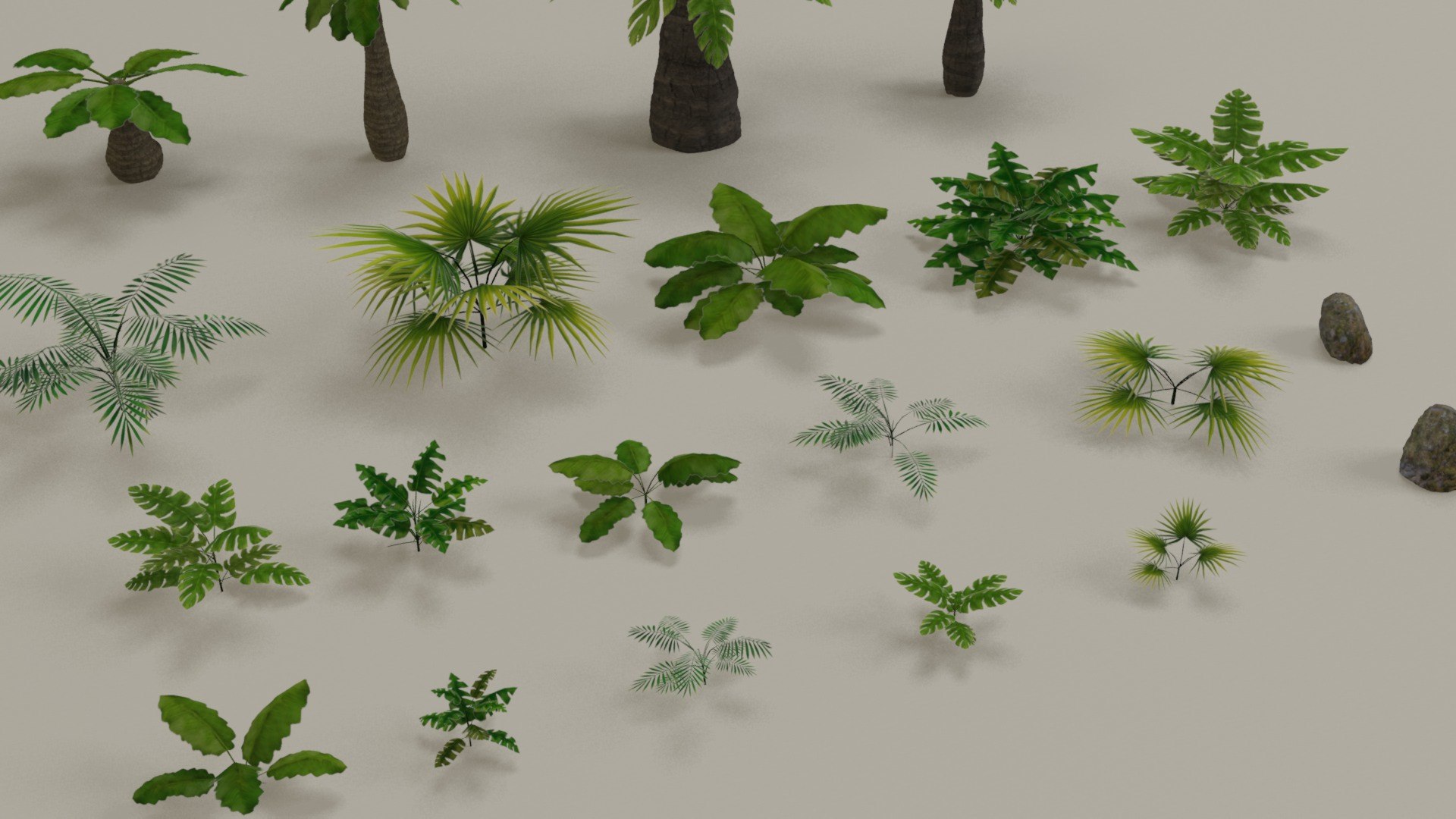 3D Tropical Jungle Plants And Palms Collection Model - TurboSquid 1887931