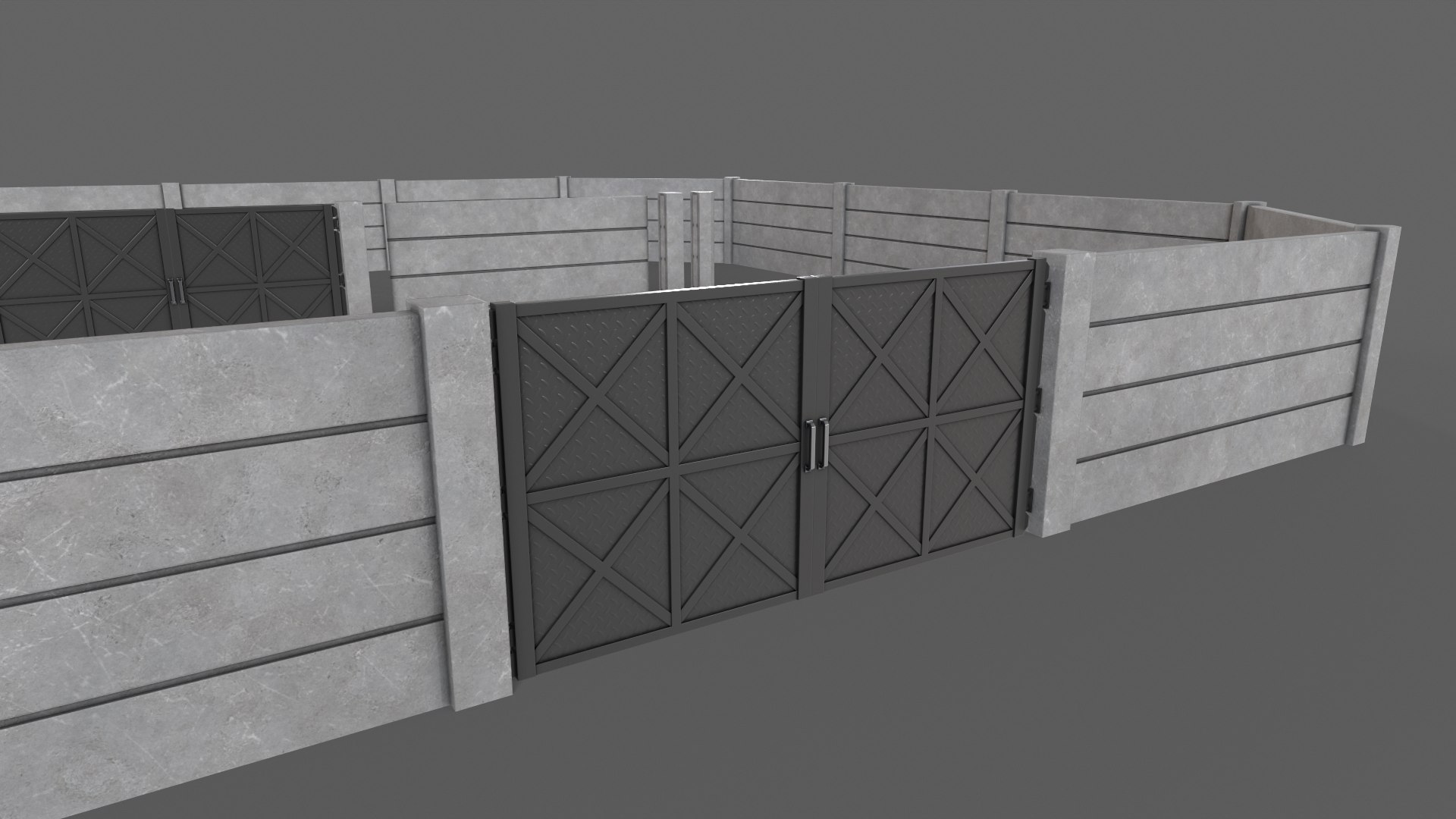 PBR Gate And Wall 1 3D Model - TurboSquid 2320676