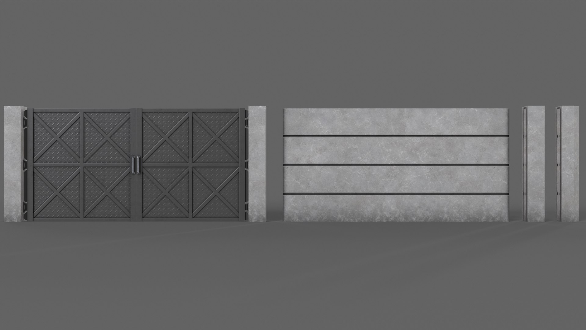 PBR Gate And Wall 1 3D Model - TurboSquid 2320676