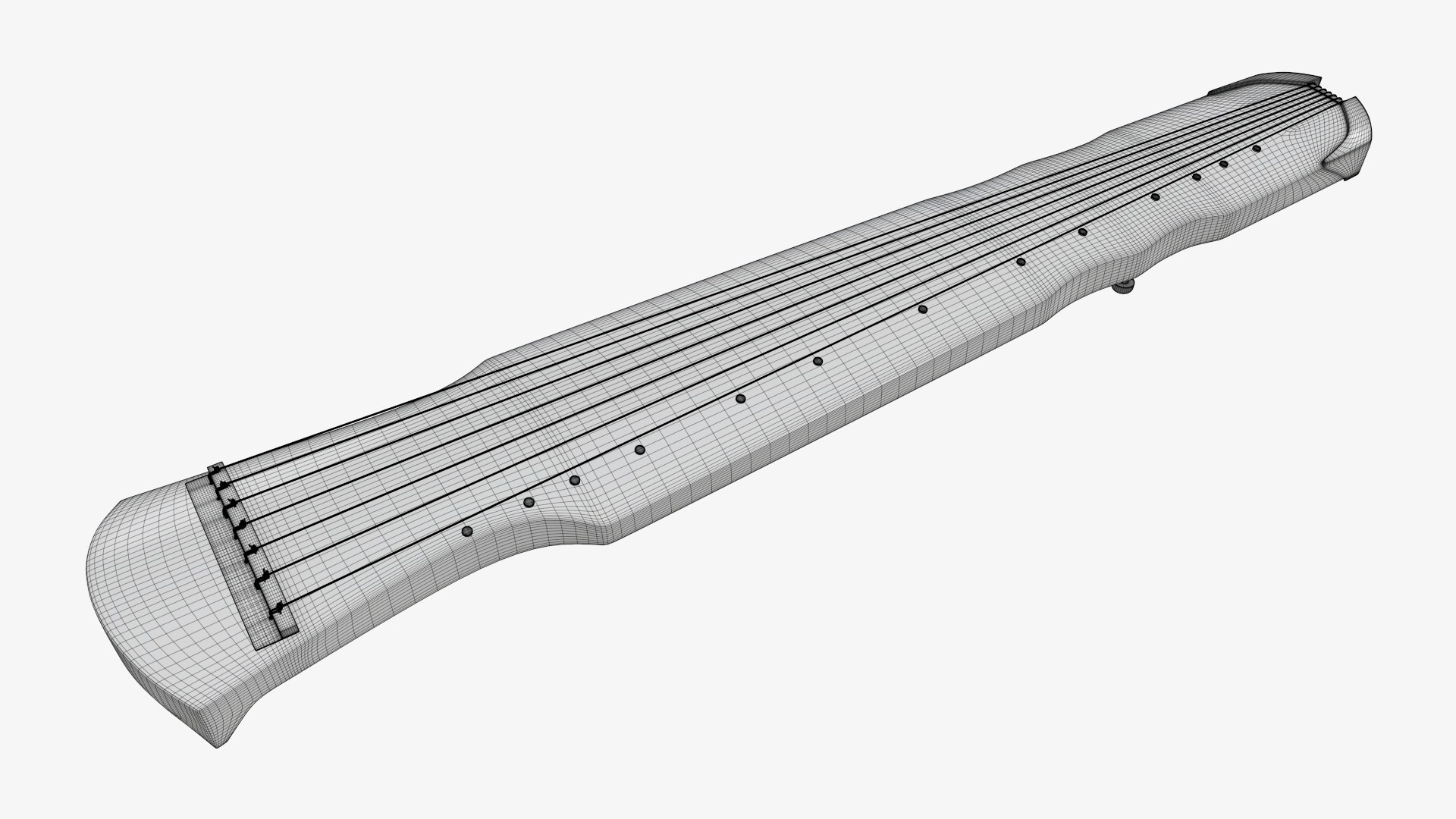 Zither Chinese Musical 3D Model - TurboSquid 1678100