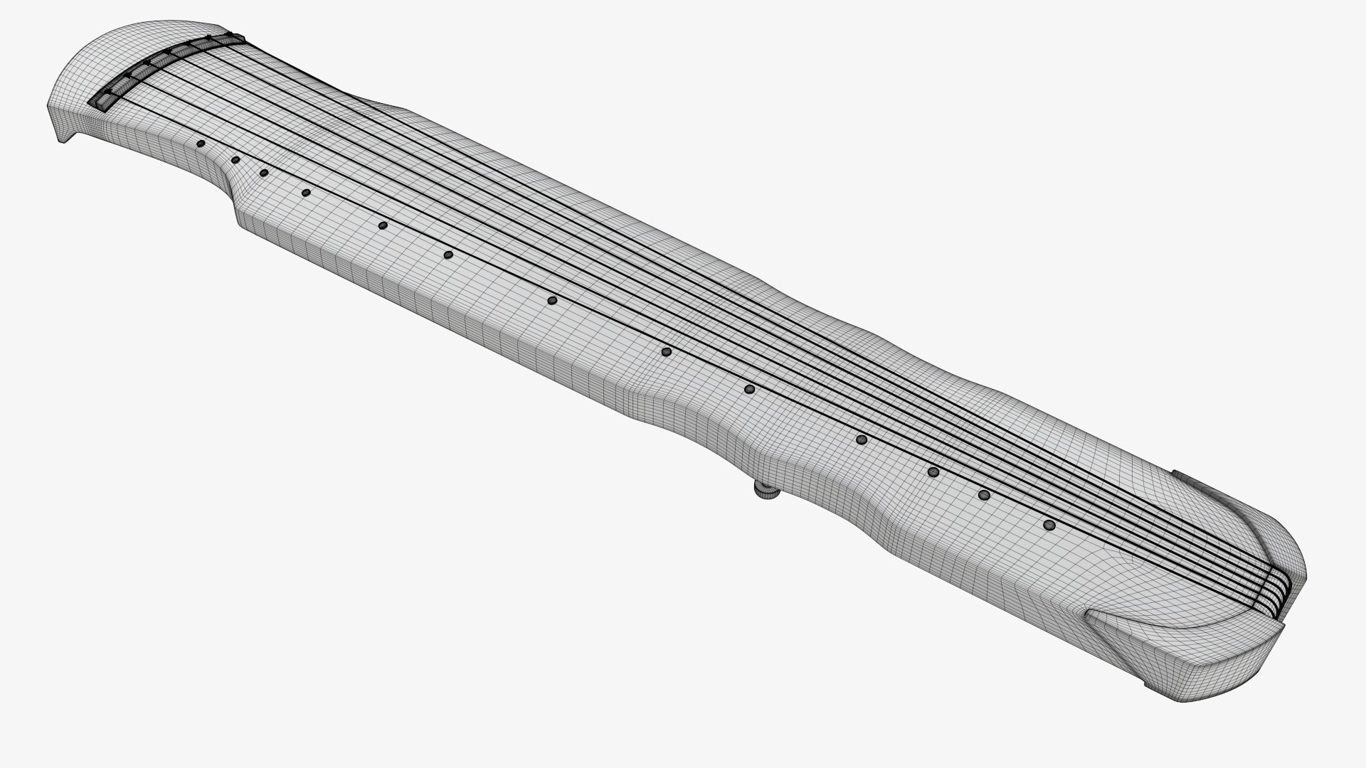 Zither Chinese Musical 3D Model - TurboSquid 1678100