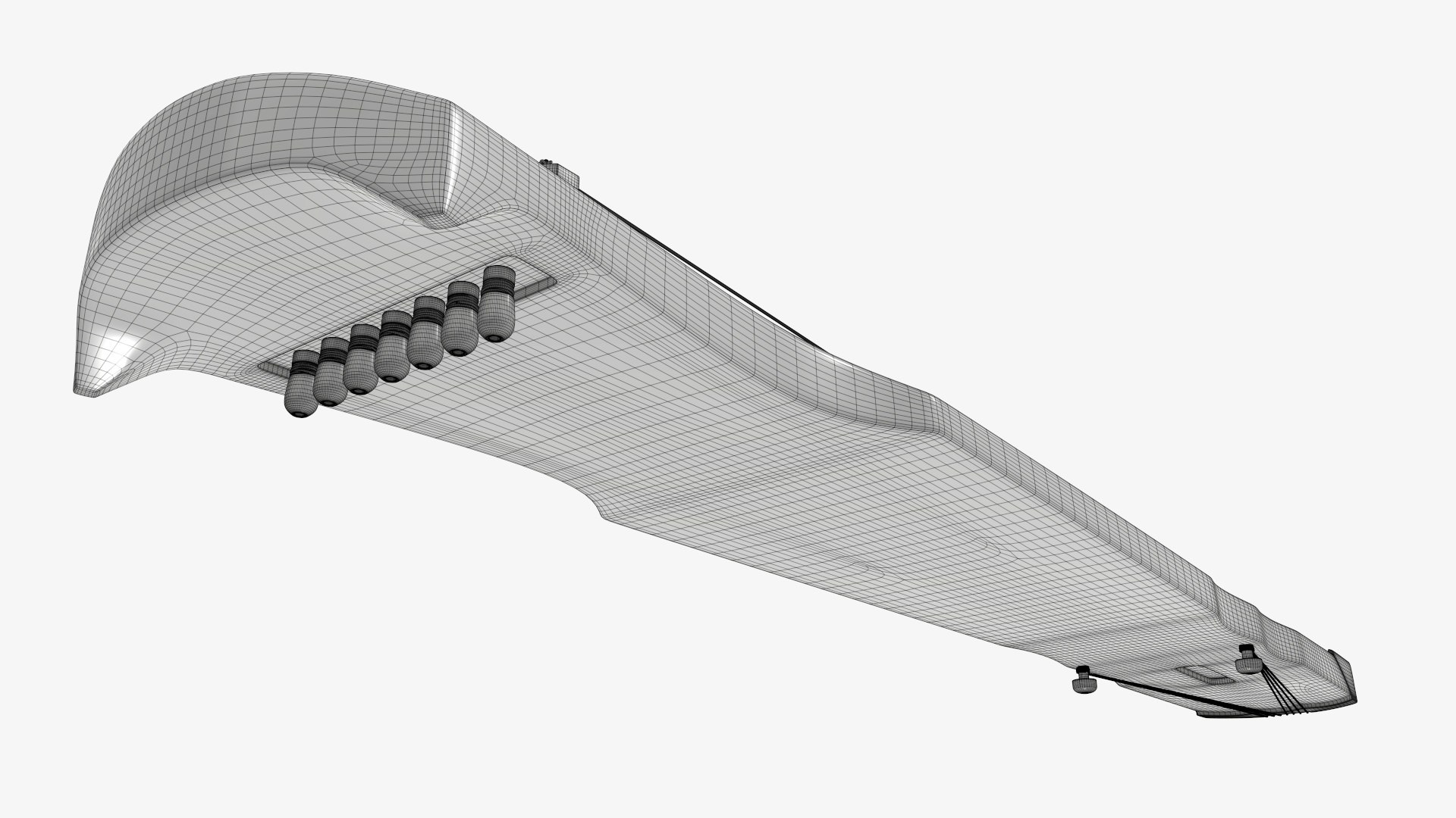 Zither Chinese Musical 3D Model - TurboSquid 1678100