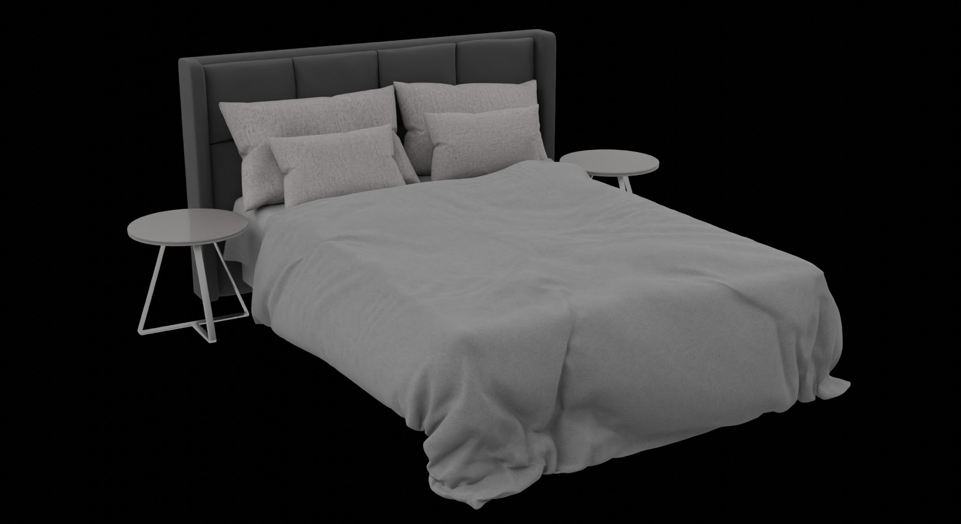 3D Double Bed Complete Model - TurboSquid 2252687