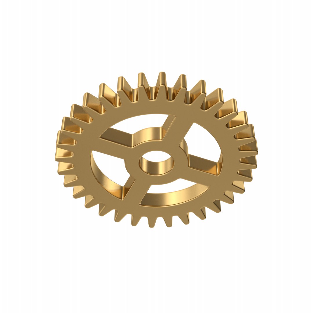3D Gold Gear - TurboSquid 1959097