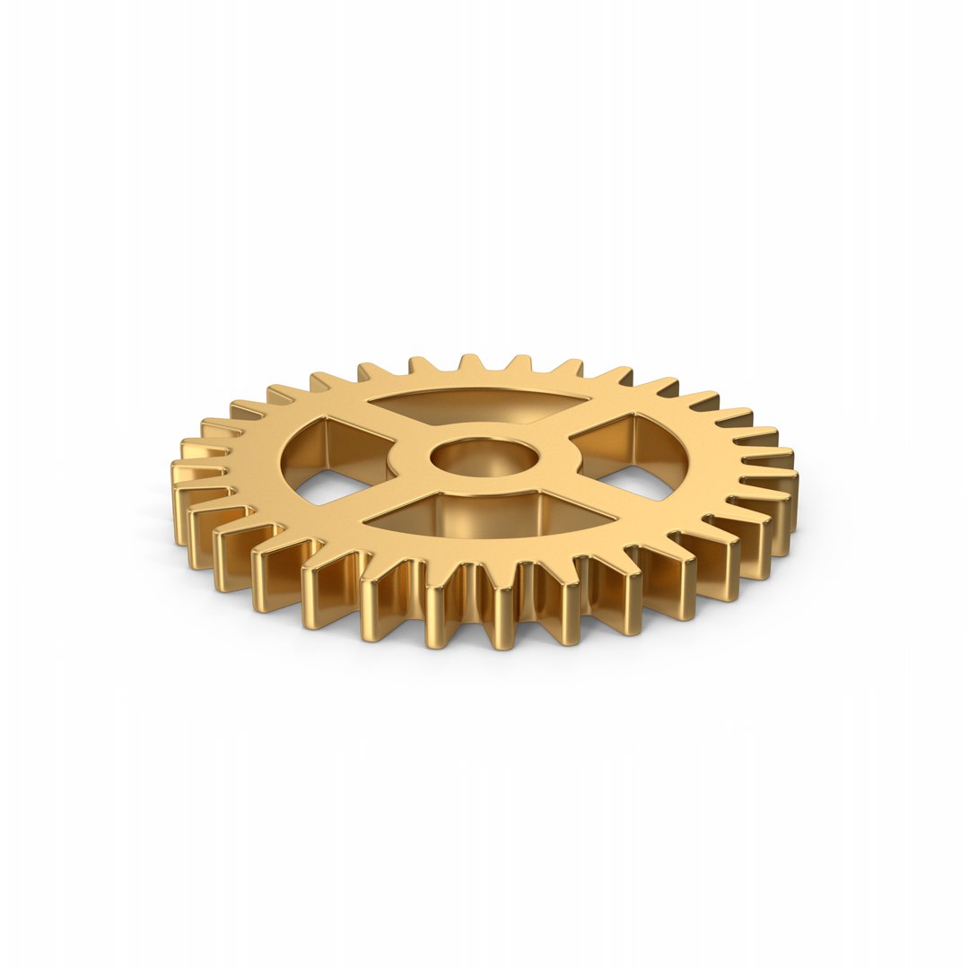 3D Gold Gear - TurboSquid 1959097