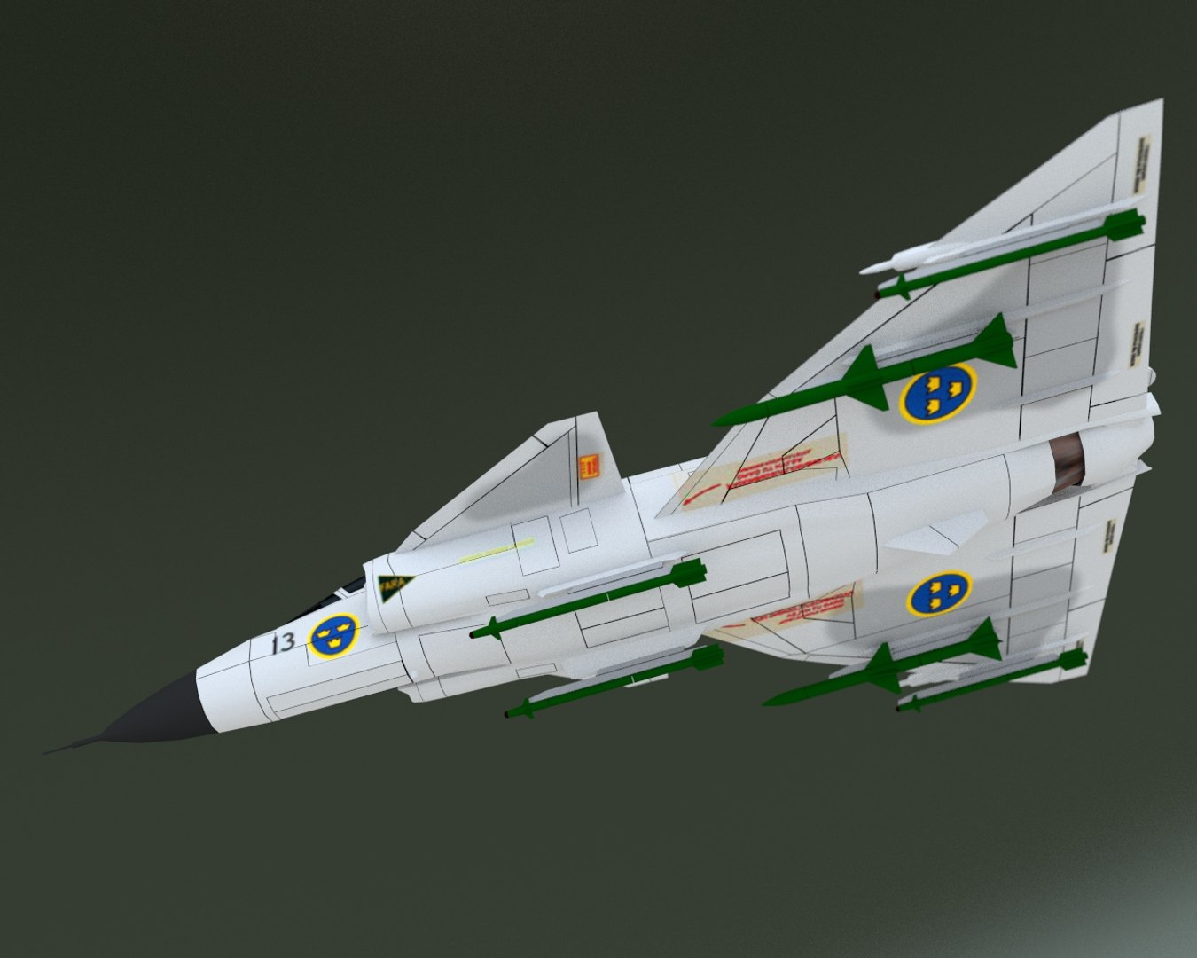 3d Saab Viggen Model