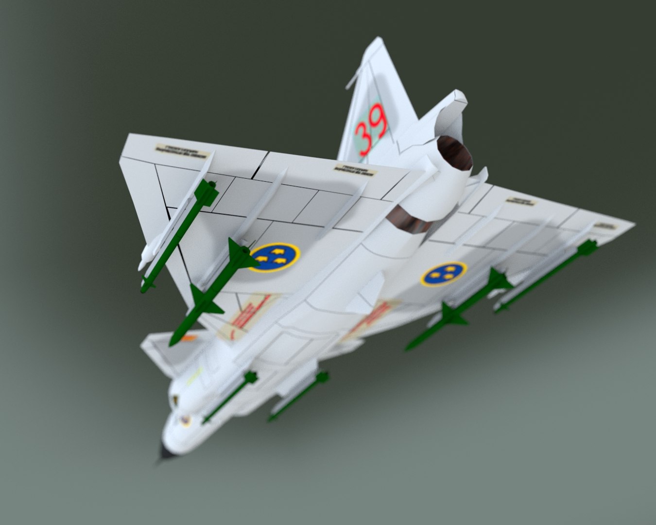 3d Saab Viggen Model