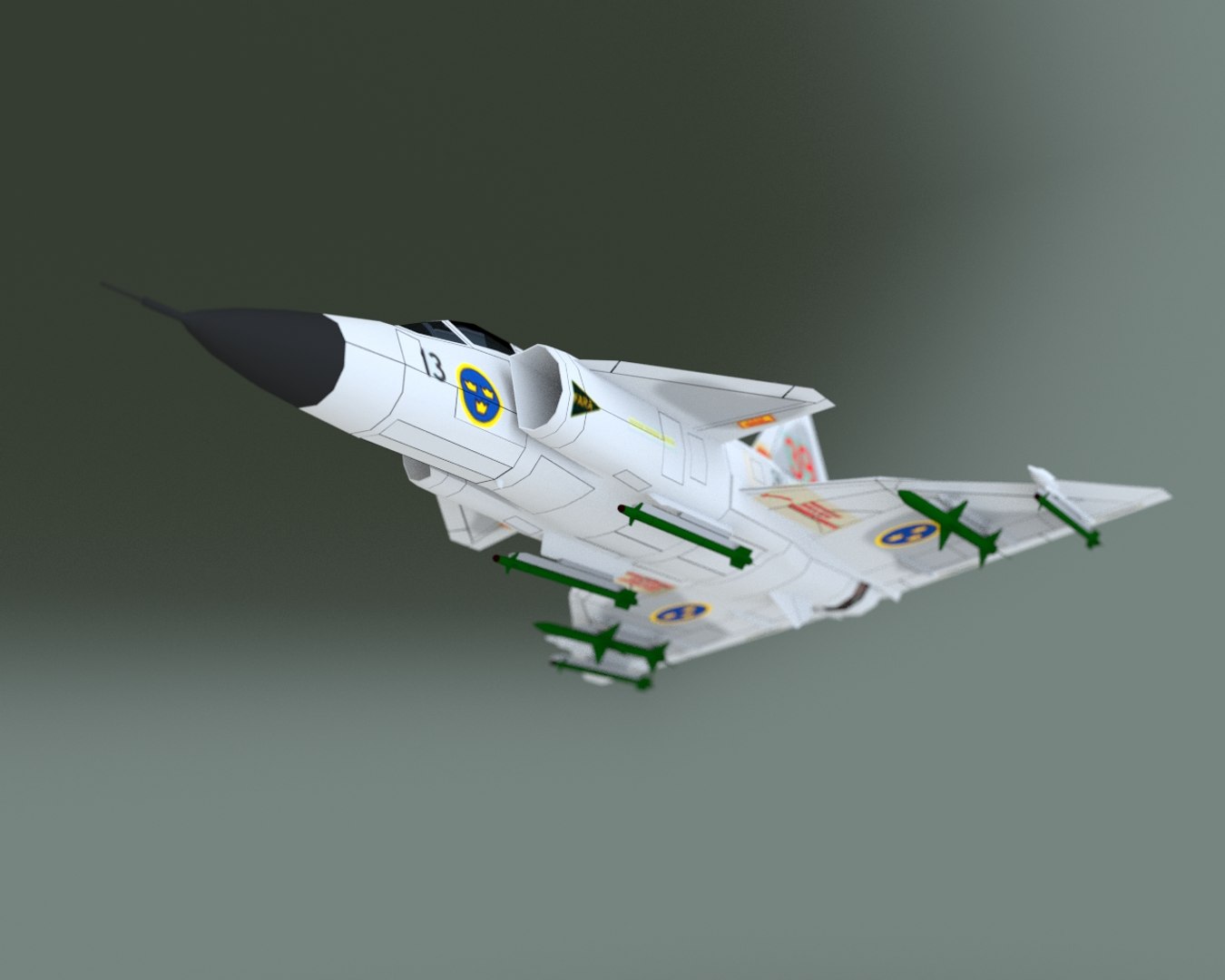 3d Saab Viggen Model