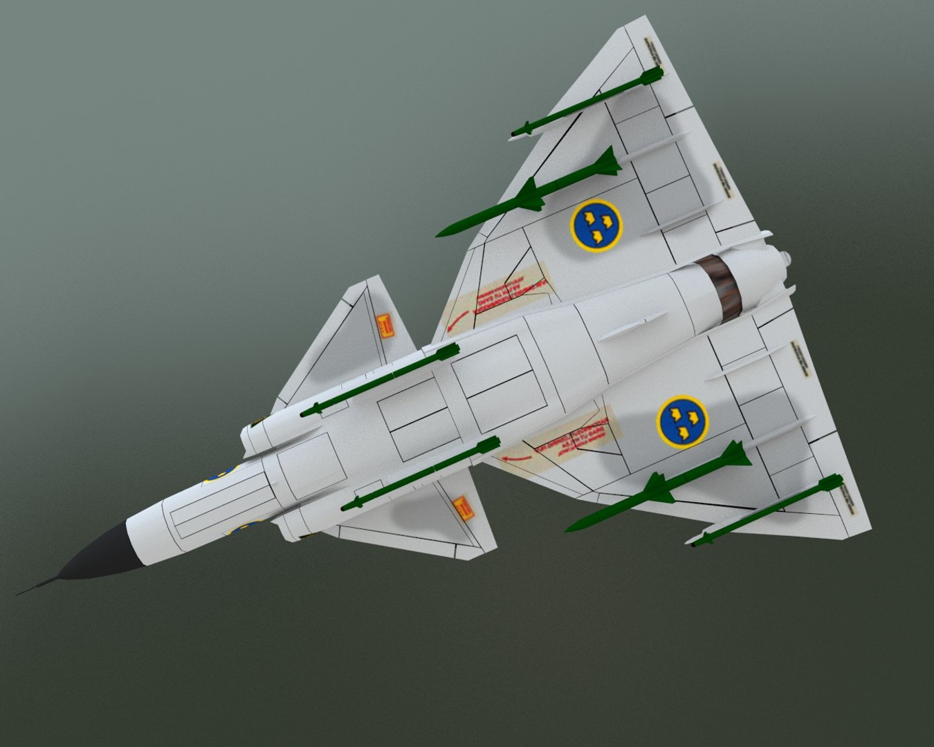 3d Saab Viggen Model