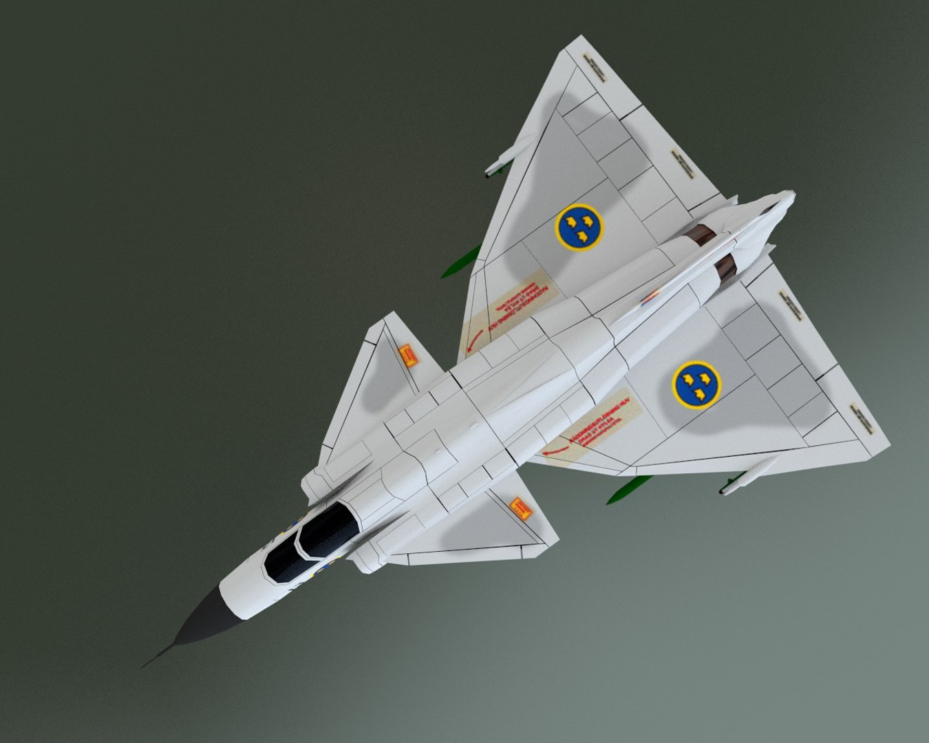 3d Saab Viggen Model