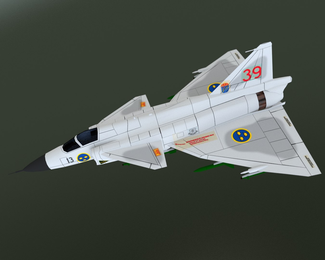 3d Saab Viggen Model