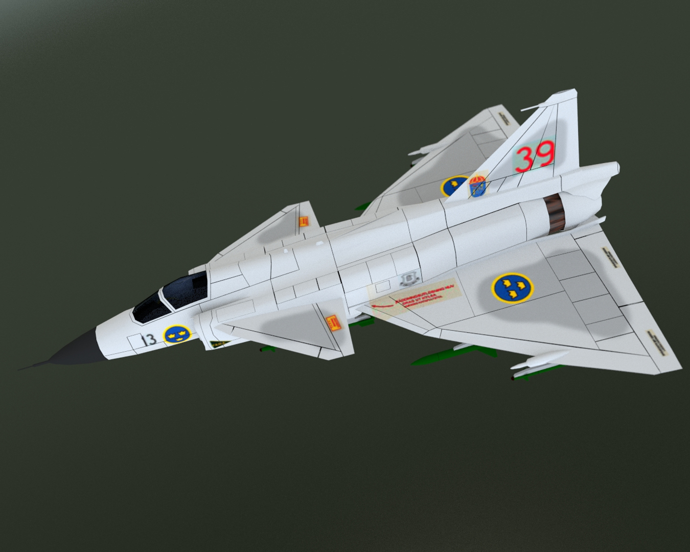 3d saab viggen model