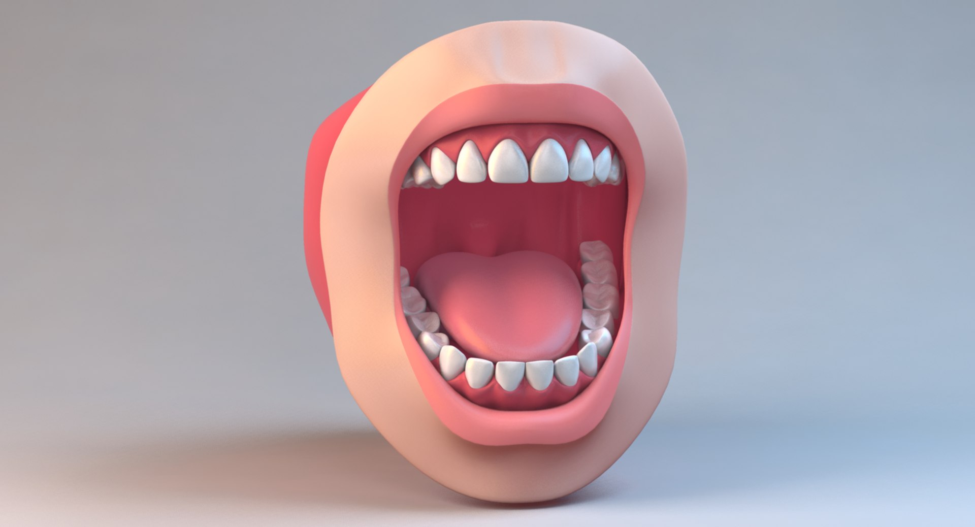 mouth realistic 3d obj