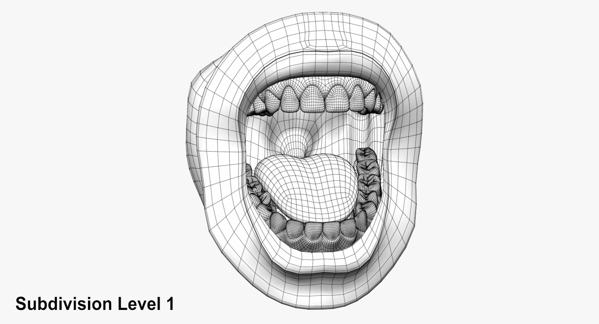 mouth realistic 3d obj