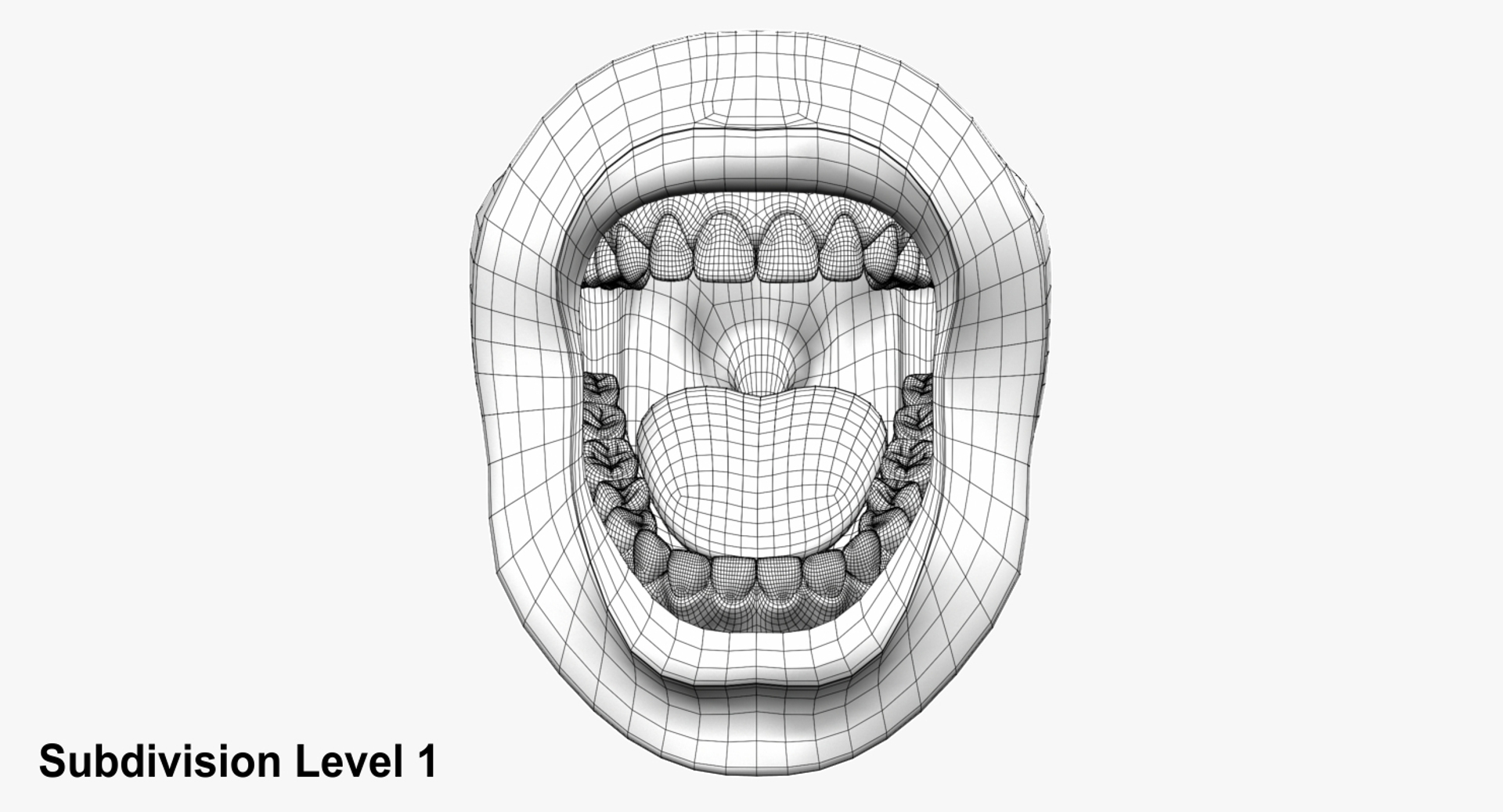 mouth realistic 3d obj