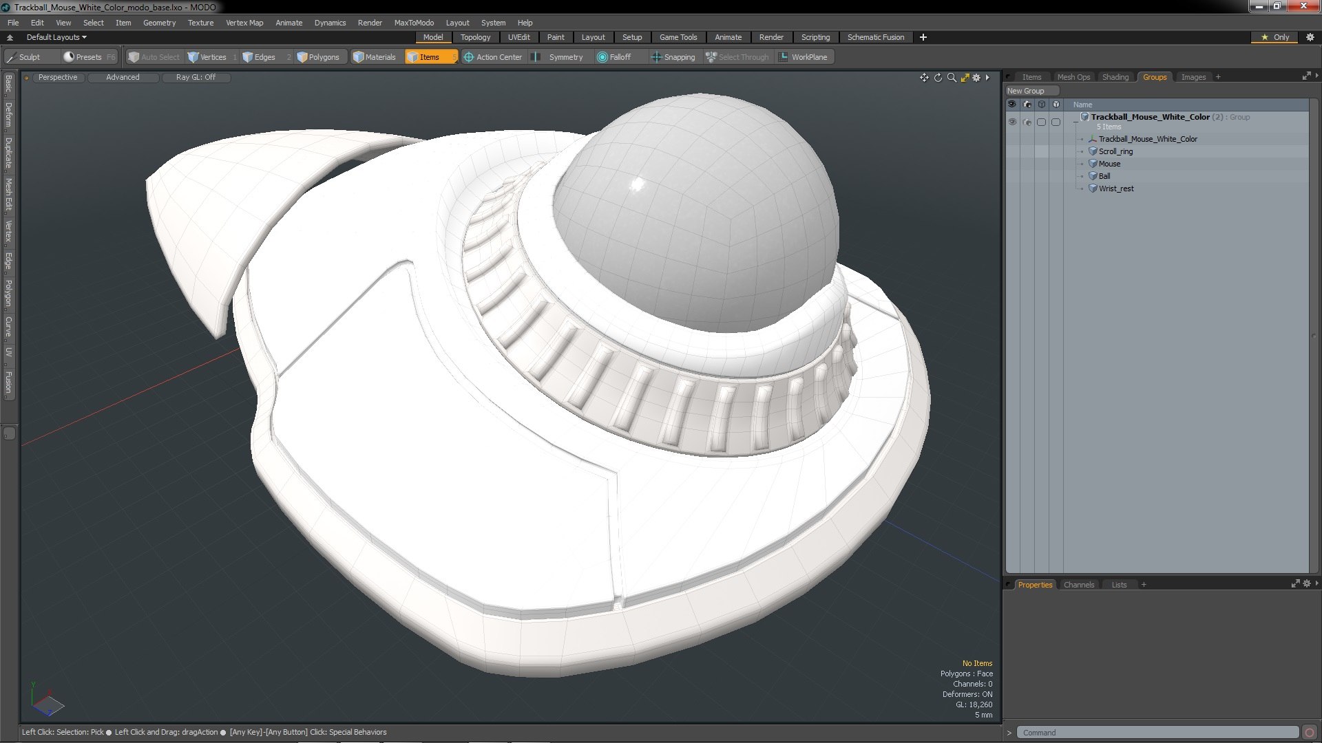 Trackball Mouse White Color model - TurboSquid 2160866