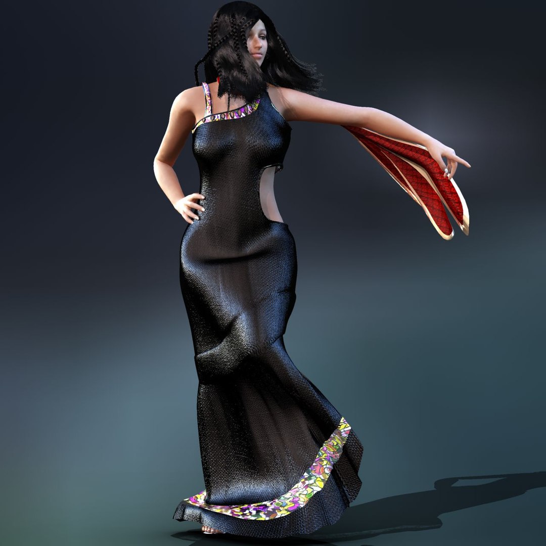 Sofia Woman Dress 3d Model