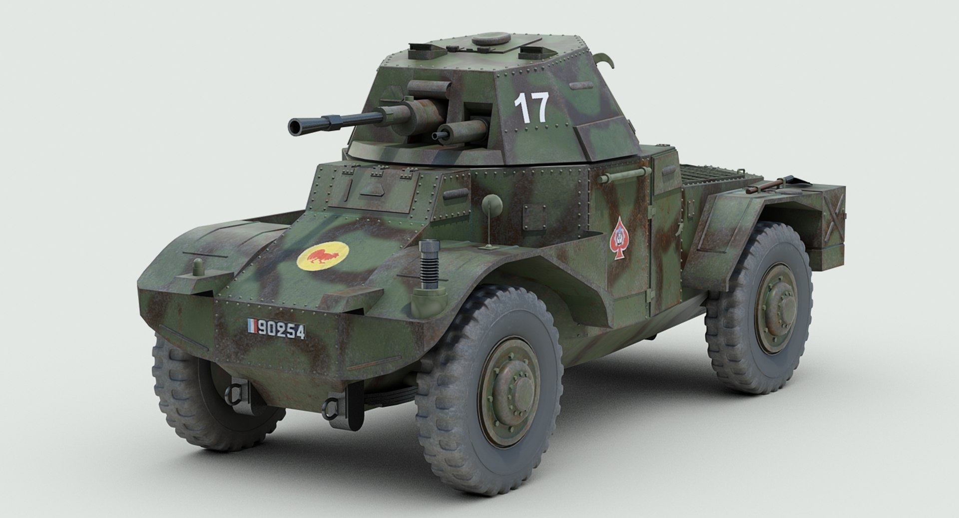 3d 3ds Ww2 Panhard 178