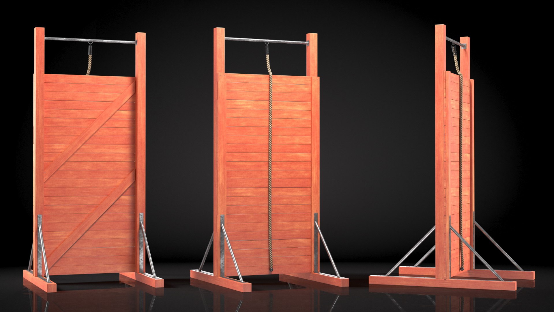 3D Obstacle Course Wall With Rope Model - TurboSquid 1902535