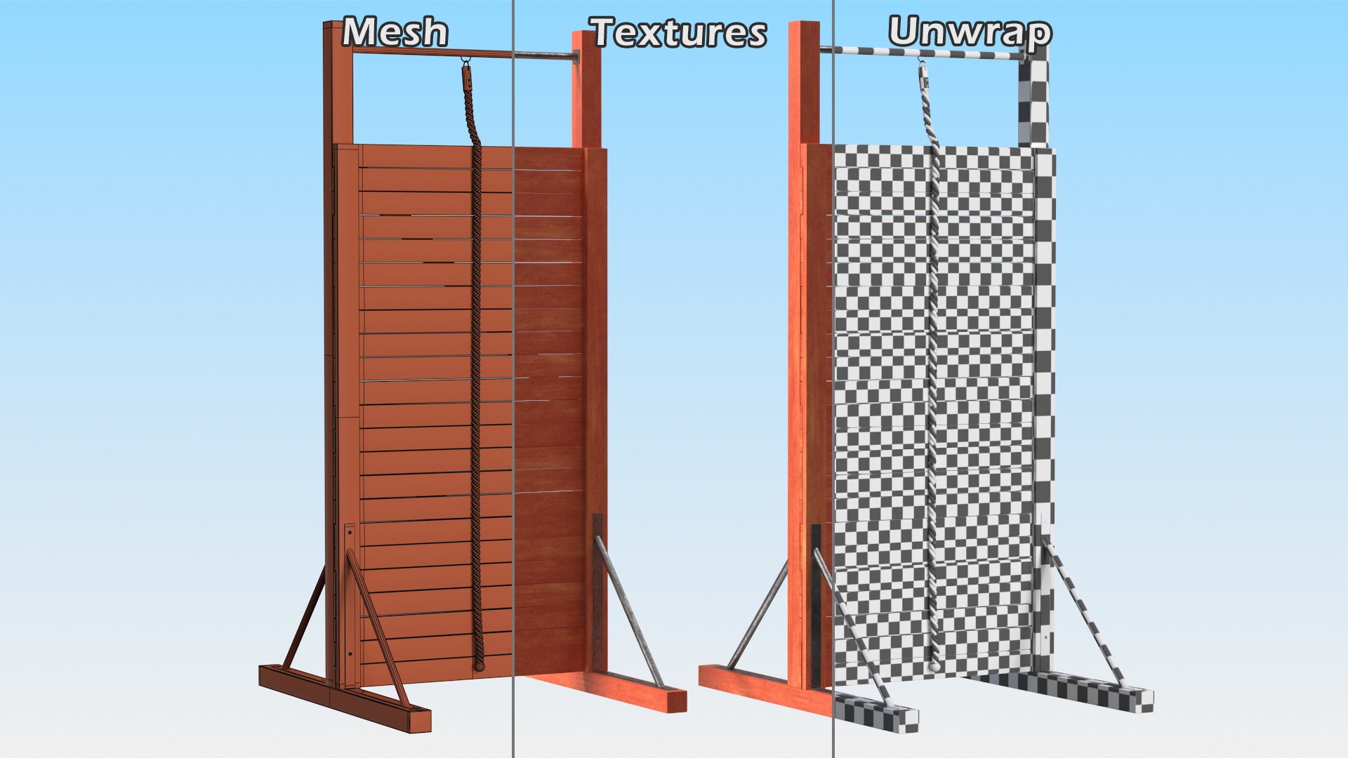 3D Obstacle Course Wall With Rope Model - TurboSquid 1902535
