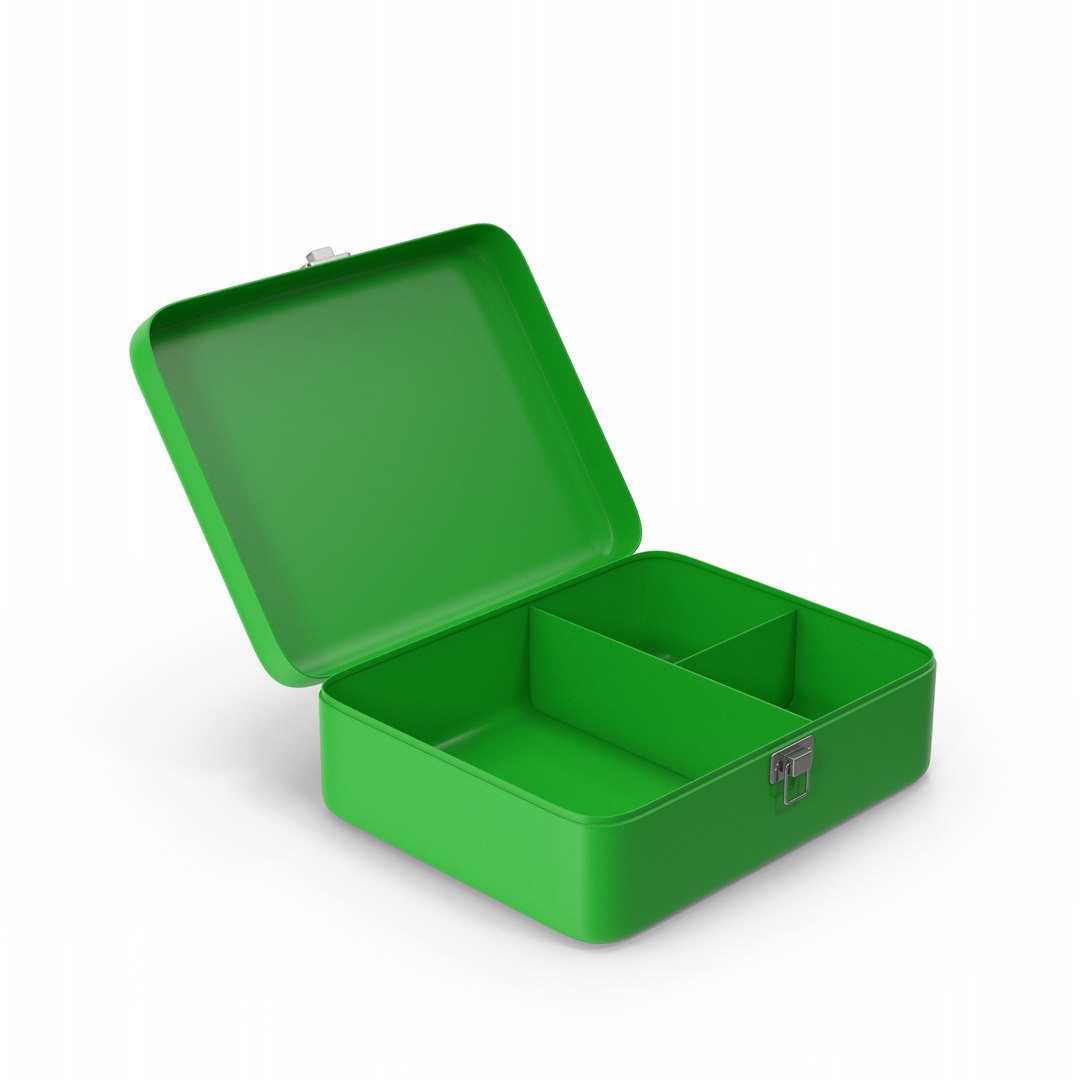 Green Opened First Aid Box 3D - TurboSquid 2190357
