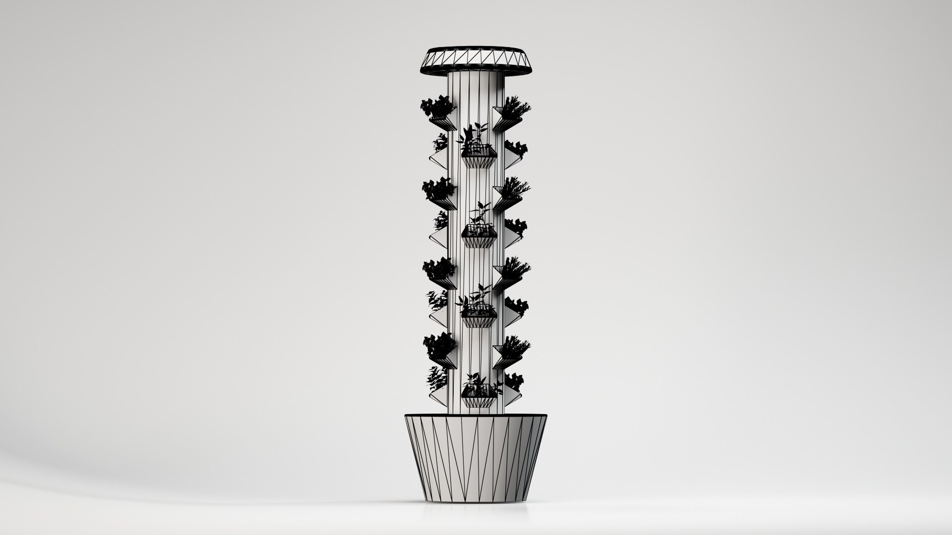 3D Model Vertical Hydroponic Column System For Indoor Or Urban Farming ...