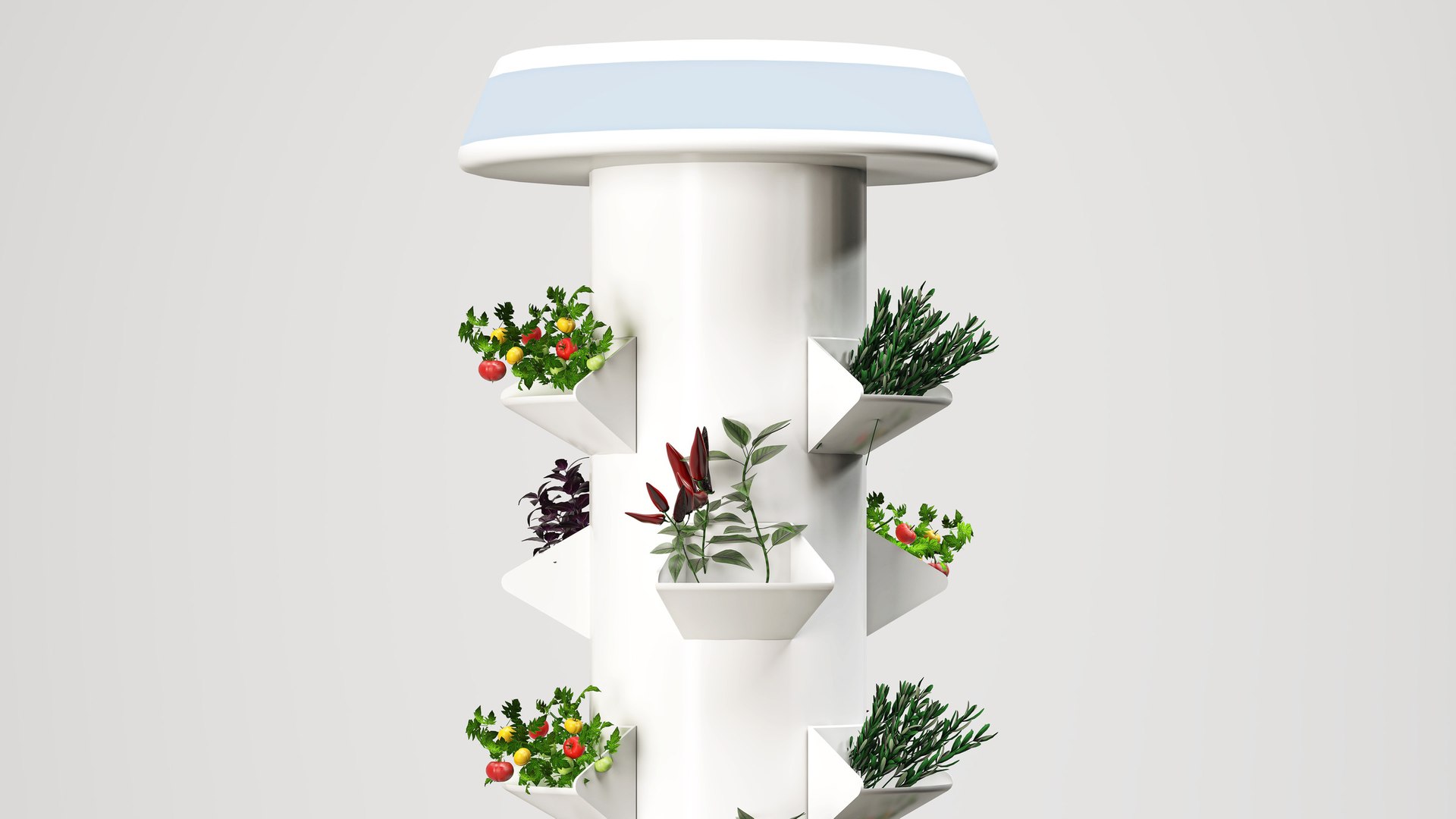 3D Model Vertical Hydroponic Column System For Indoor Or Urban Farming ...