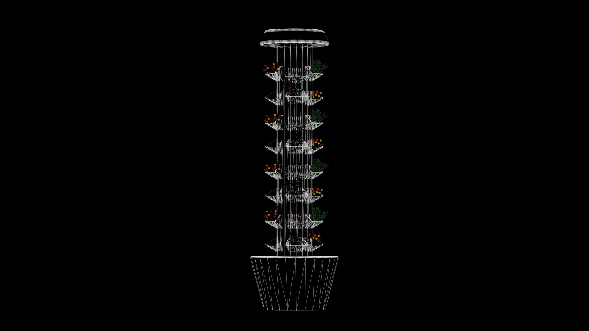 3D Model Vertical Hydroponic Column System For Indoor Or Urban Farming ...