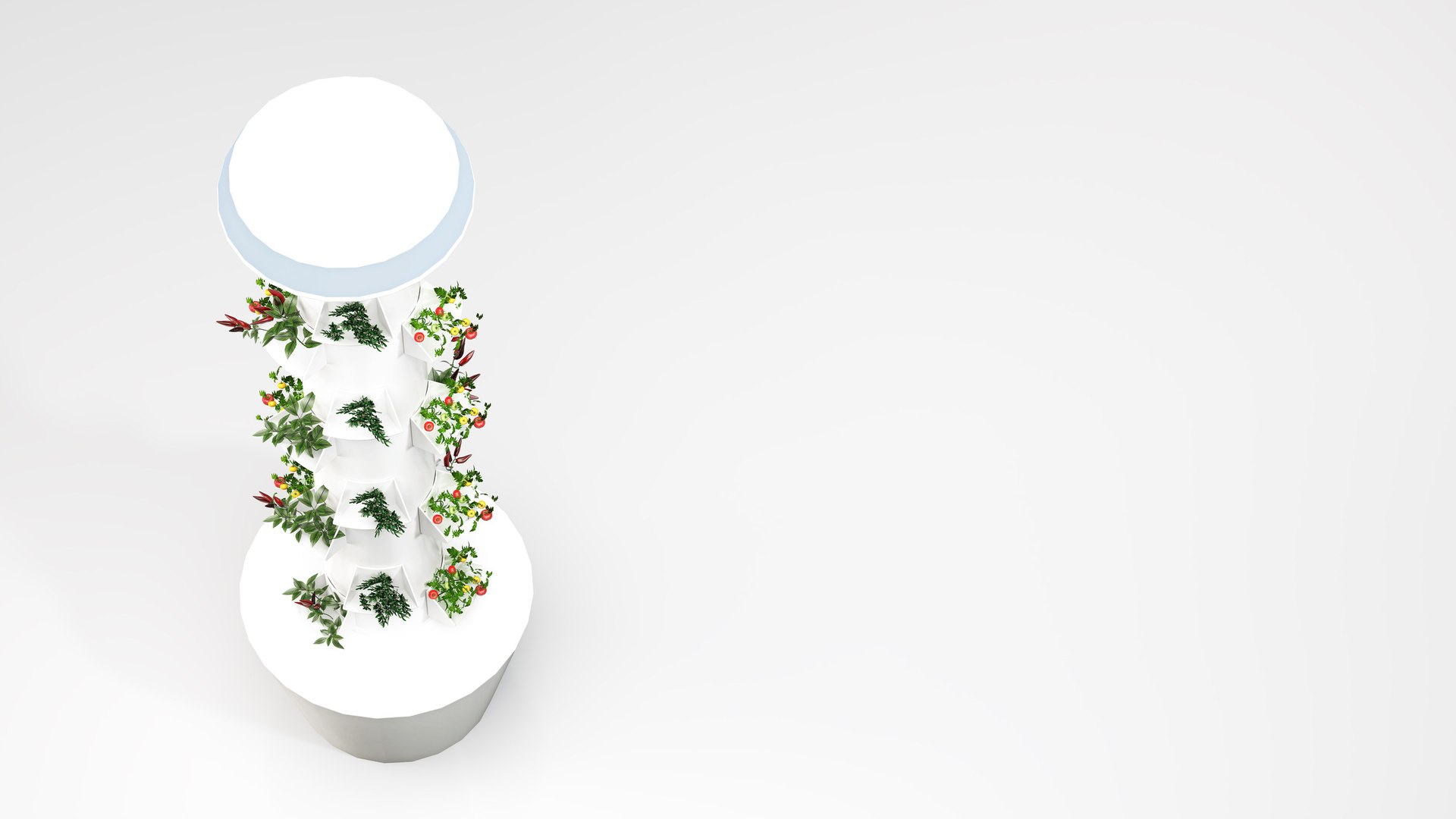 3D Model Vertical Hydroponic Column System For Indoor Or Urban Farming ...