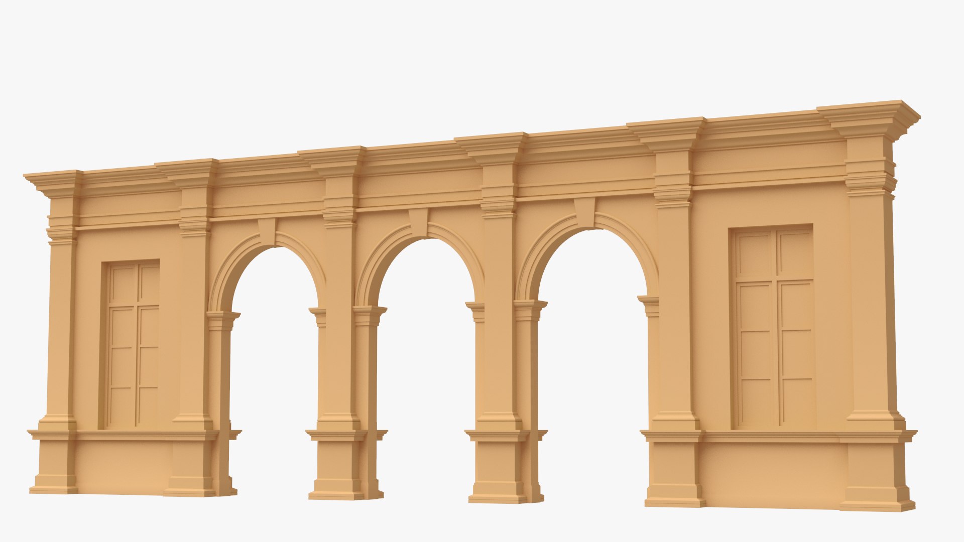 3D Arch and Window Panel 011-1 model - TurboSquid 1746384