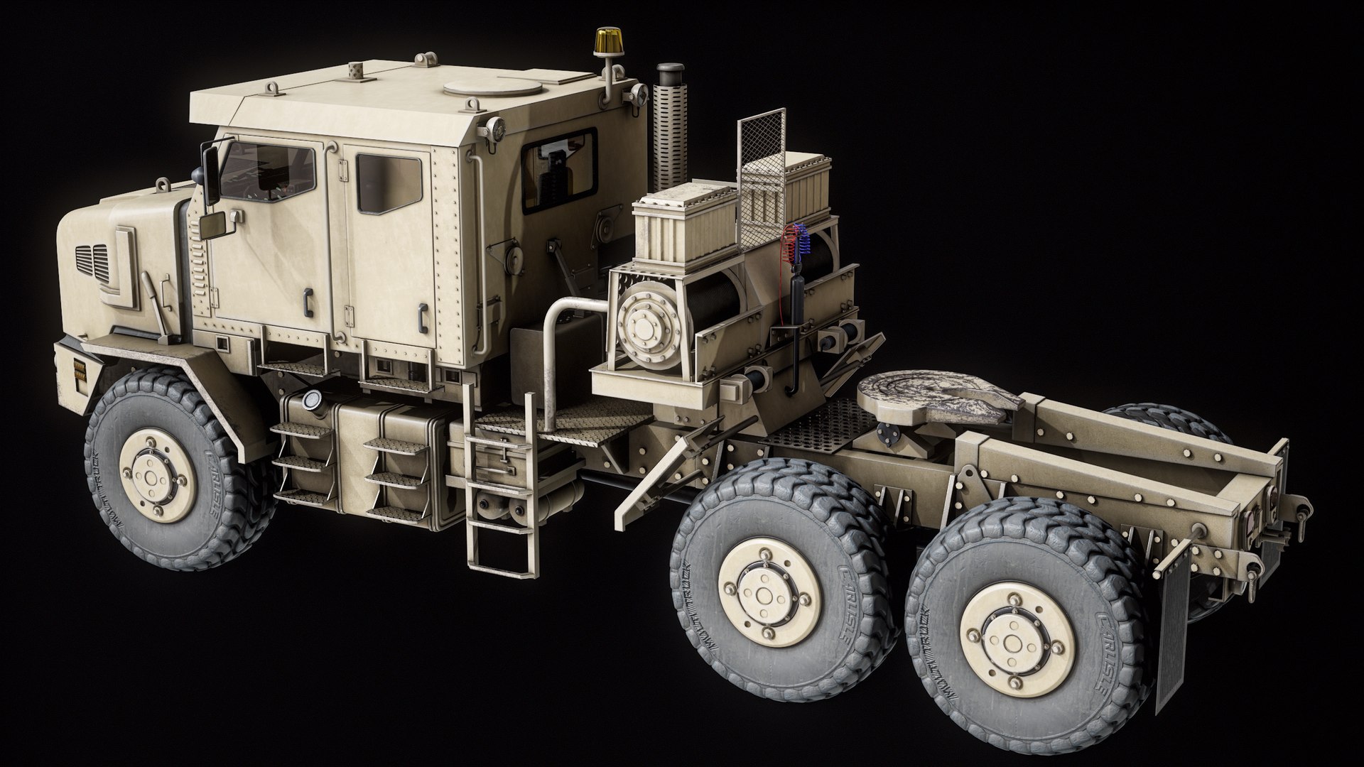 3D Oshkosh M1070 Heavy Equipment Transporter Truck Vehicle PBR Model ...