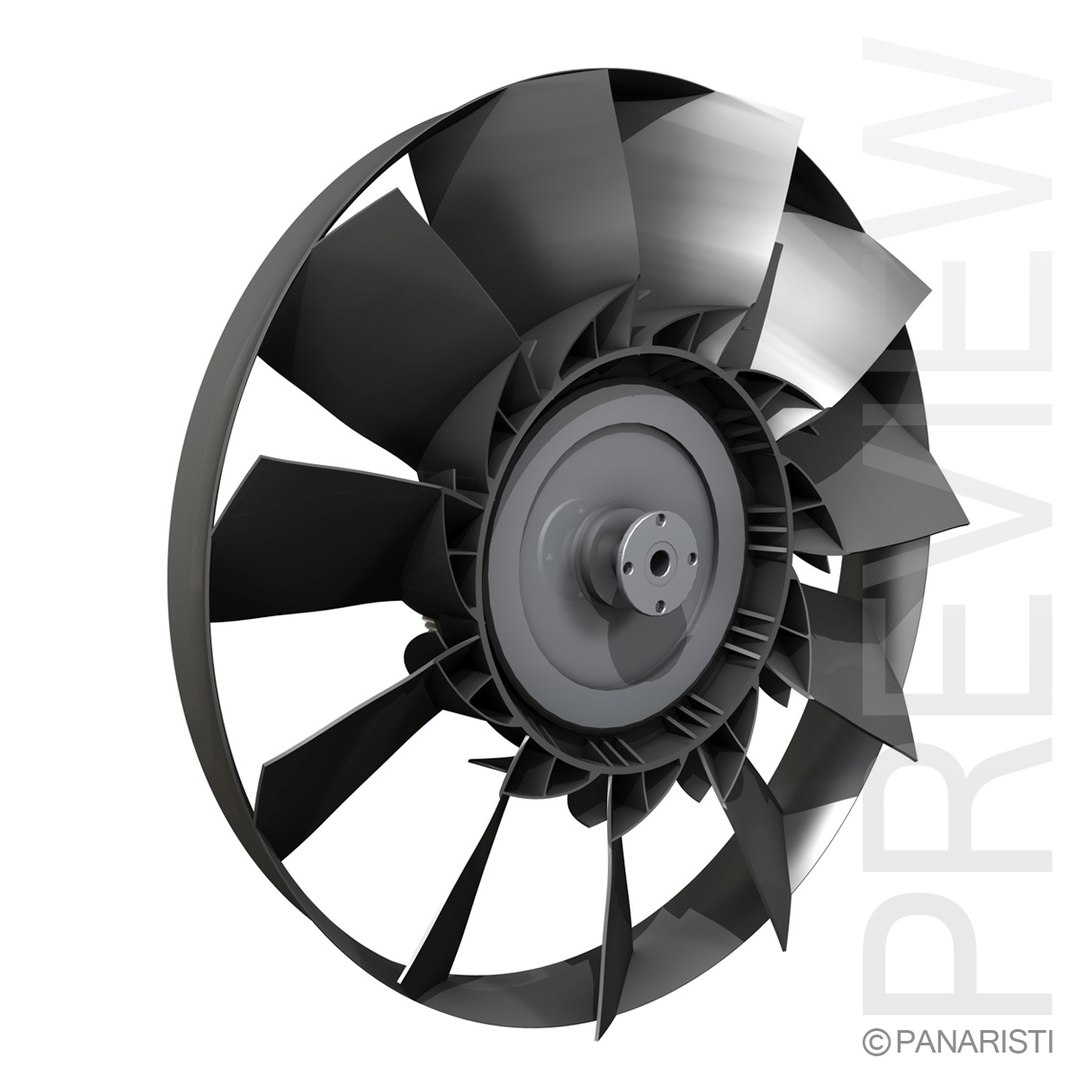 engine cooling fan 3d model